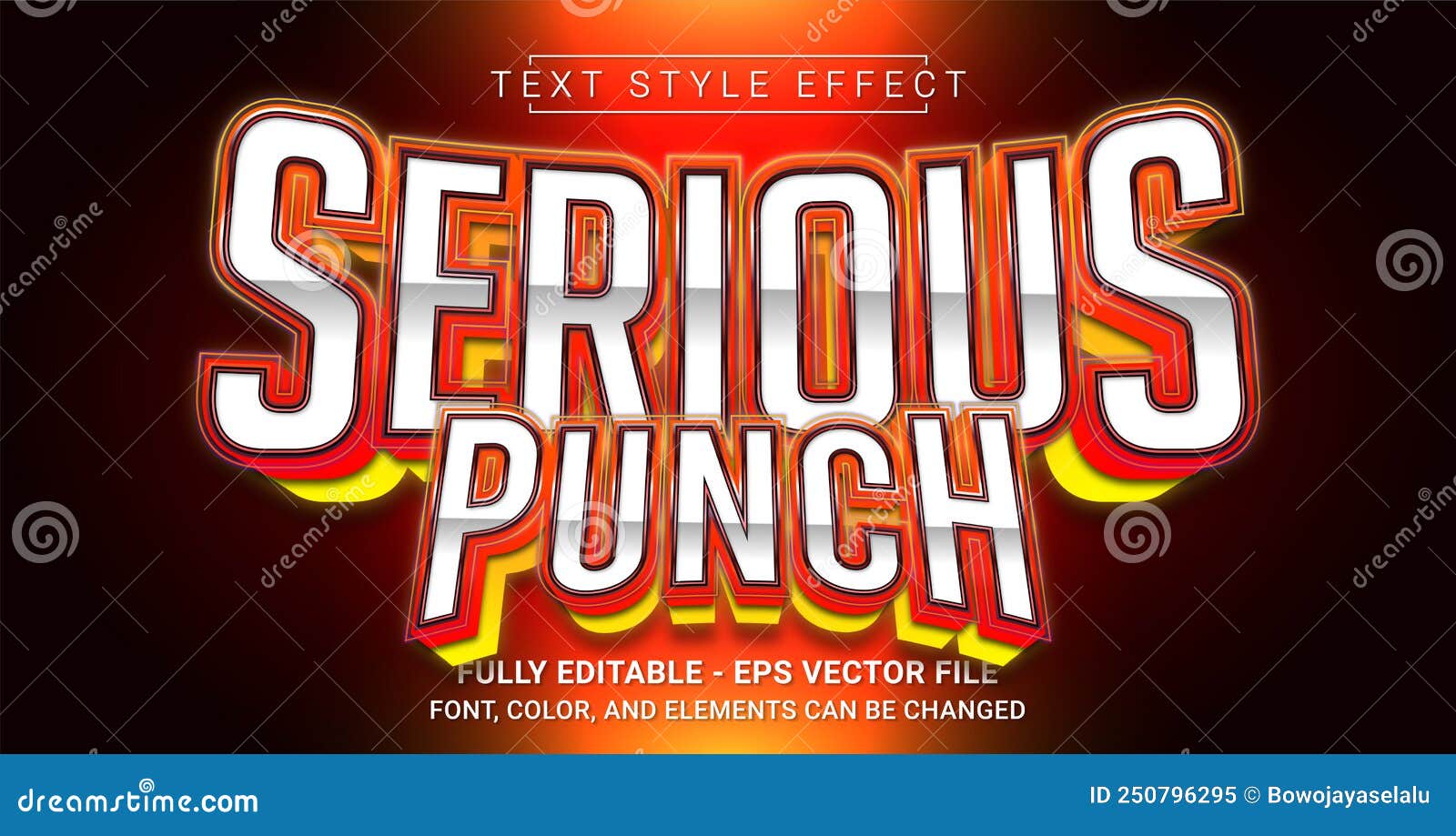 Serious Punch Text Style Effect. Editable Graphic Text Template Stock ...