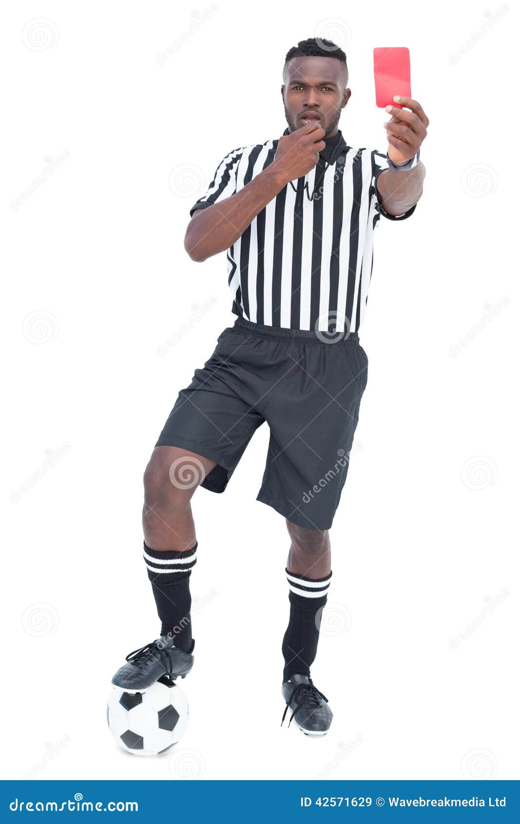 Serious Referee Showing Red Card Stock Image - Image of serious ...