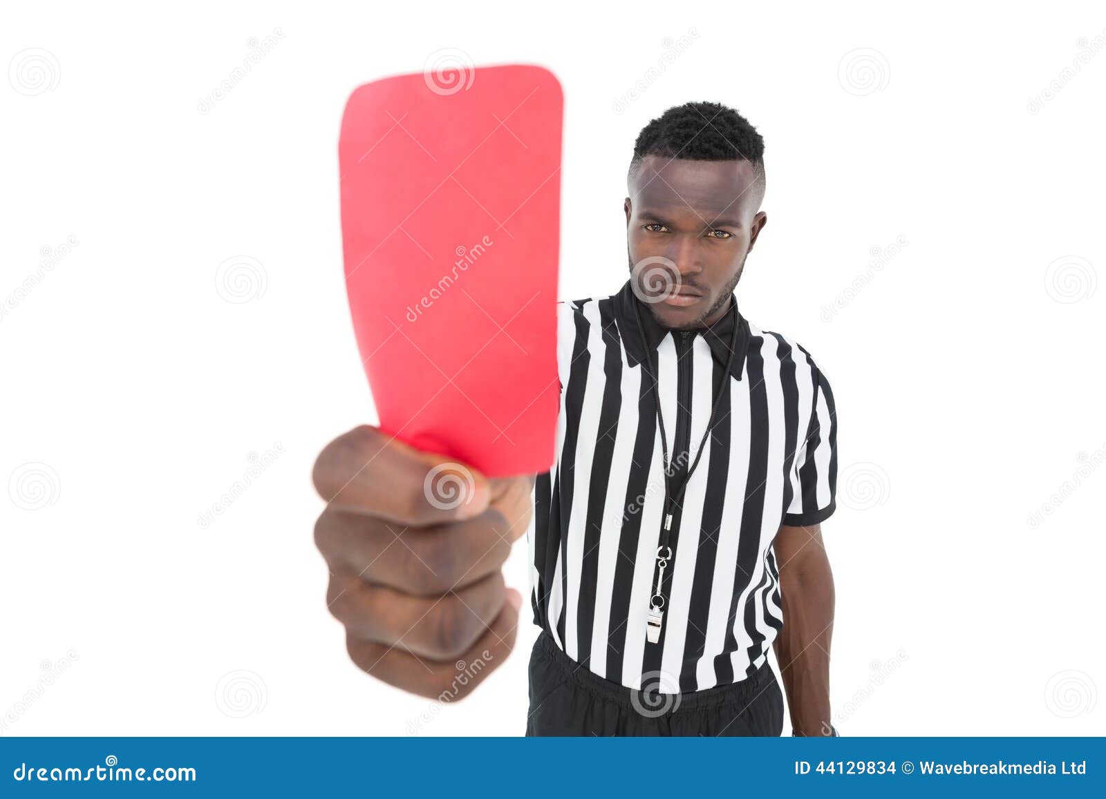 Serious Referee Showing Red Card Stock Photo - Image of portrait ...