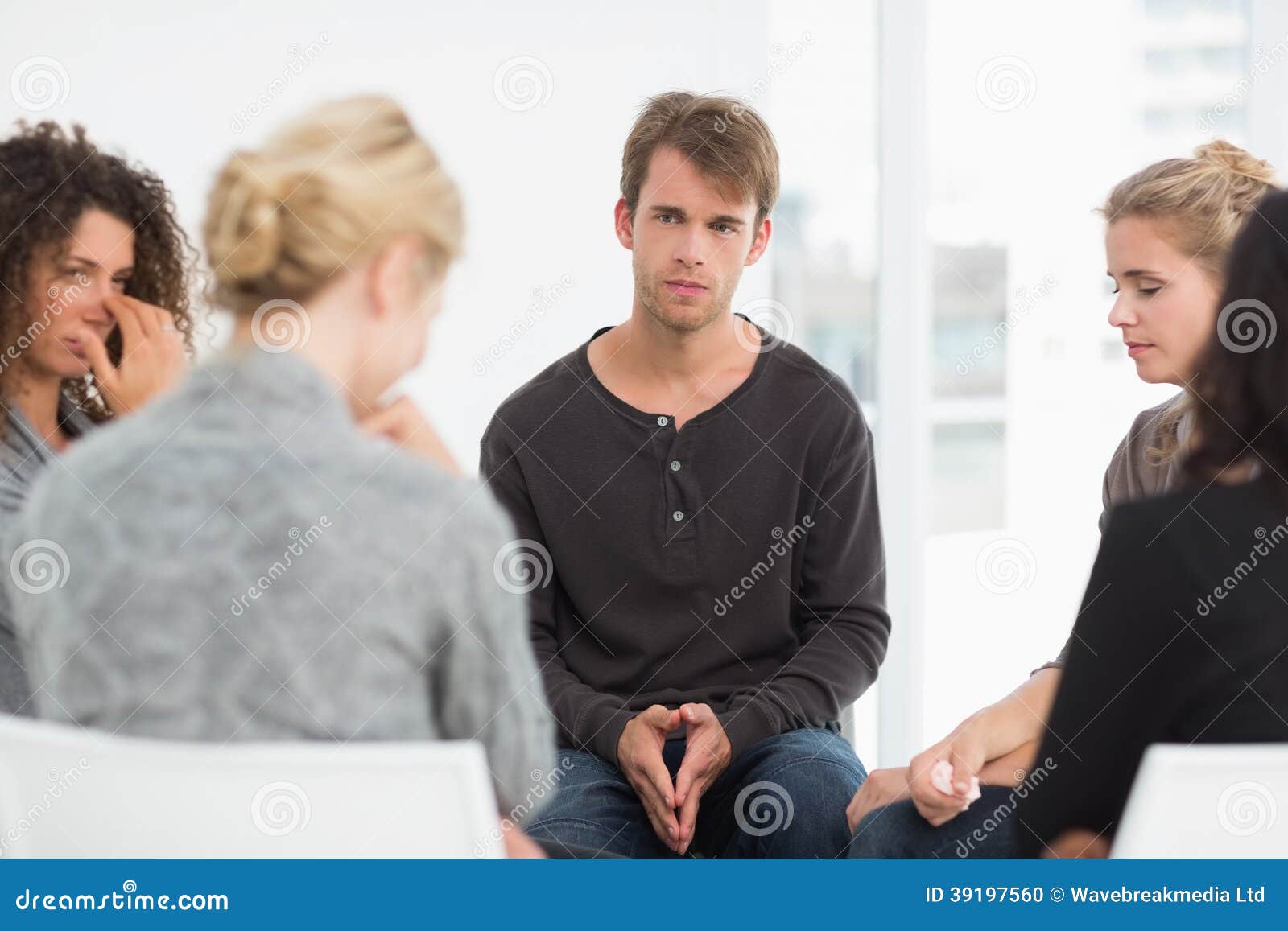 Serious Rehab Group at a Session Stock Photo - Image of indoors, people ...