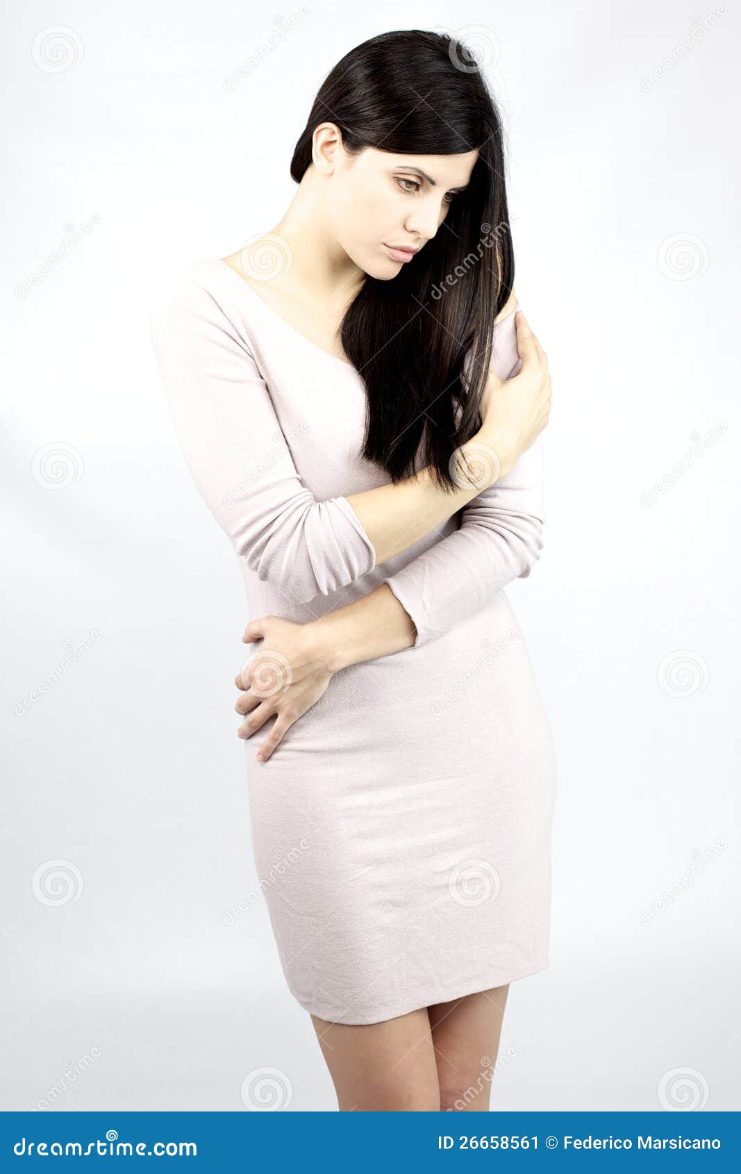 Serious Sad Beautiful Woman Posing Stock Image - Image of face, hair ...