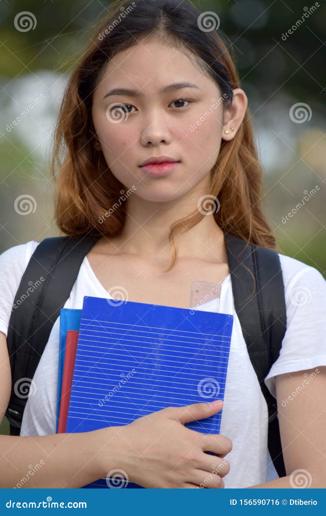 Serious School Girl Student Stock Photo - Image of girl, academy: 156590716