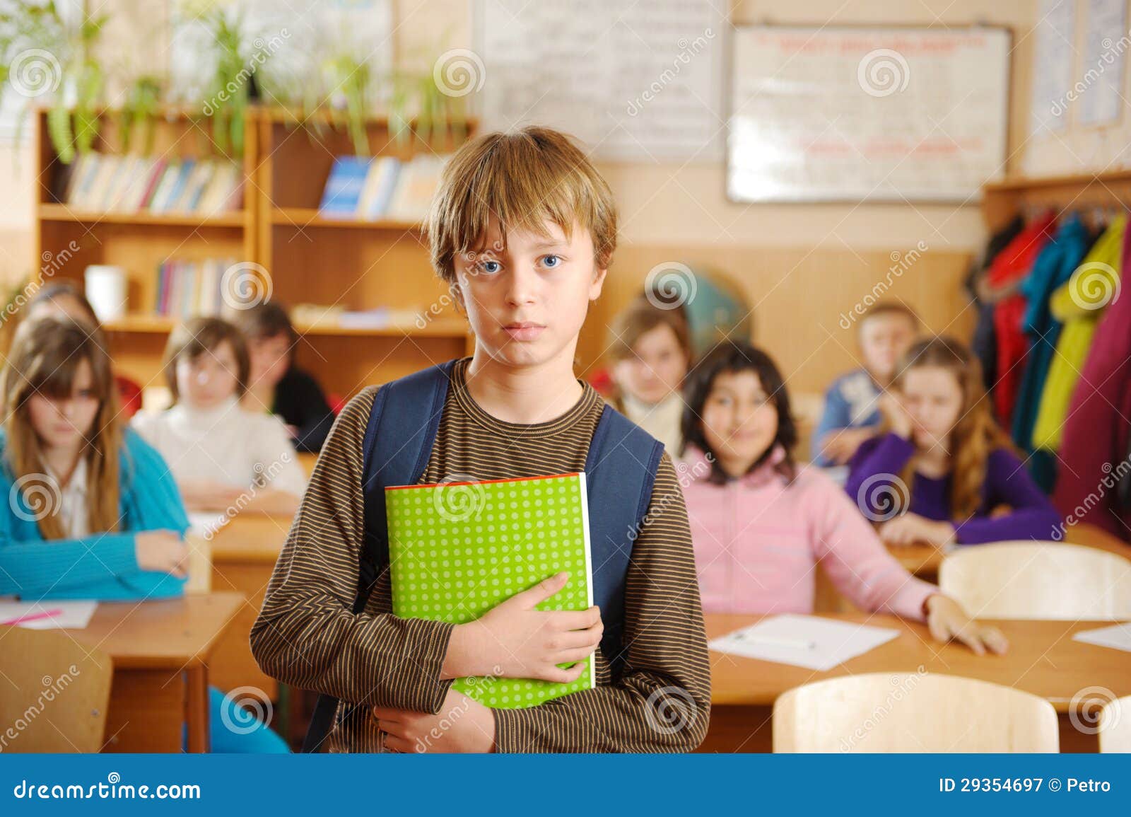Serious Schoolboy In The Classroom. Royalty-Free Stock Photography ...