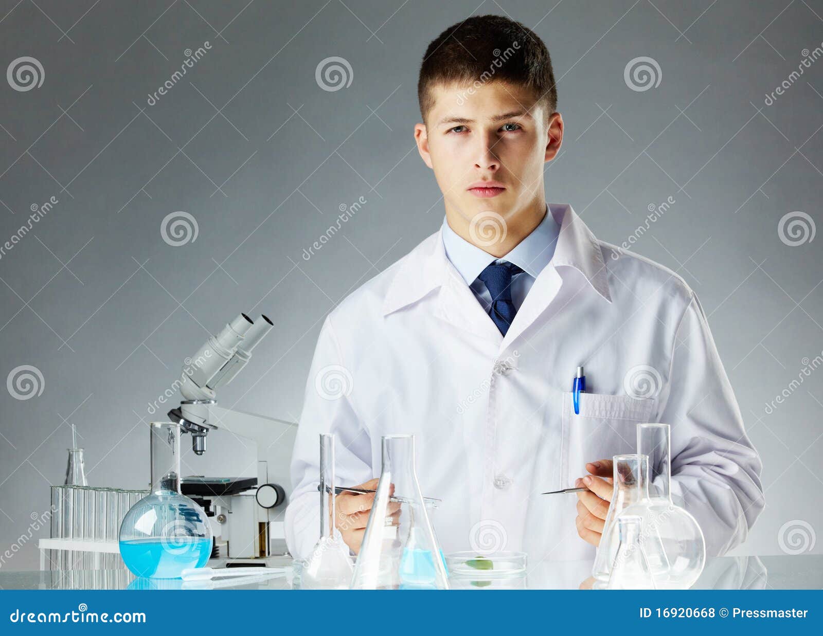 Serious scientist stock photo. Image of medical, people - 16920668