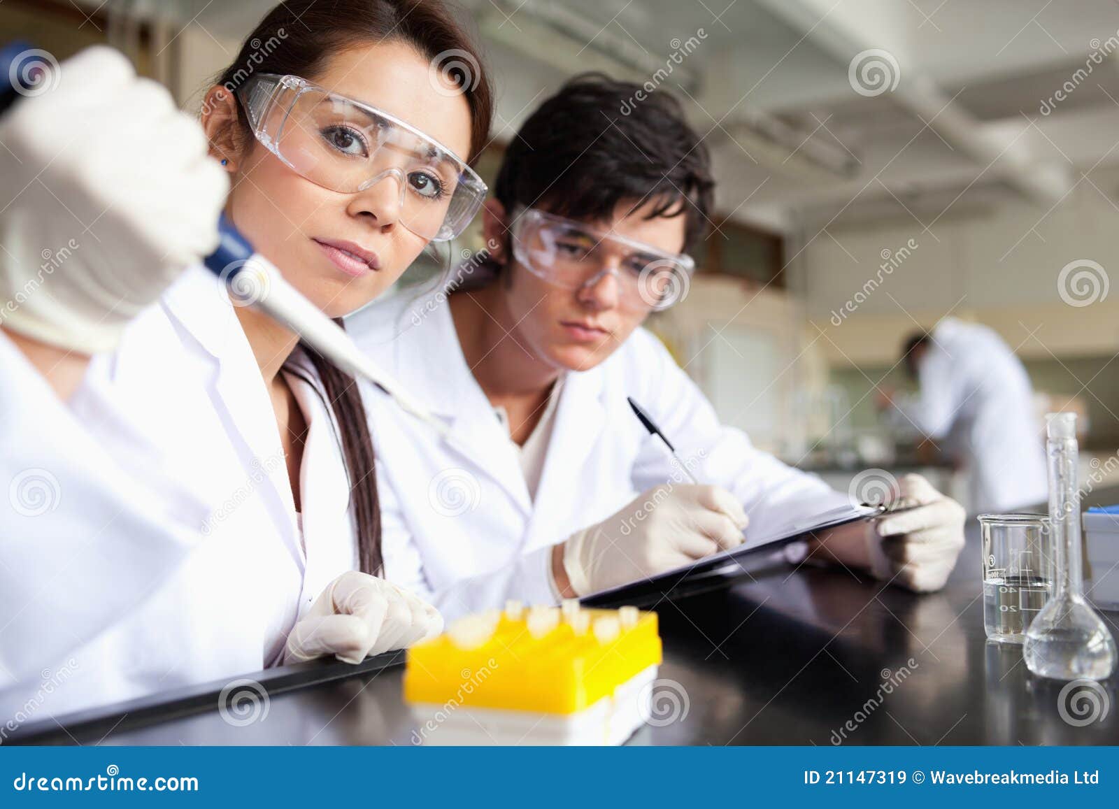 Serious Scientists Making an Experiment Stock Image - Image of glass ...