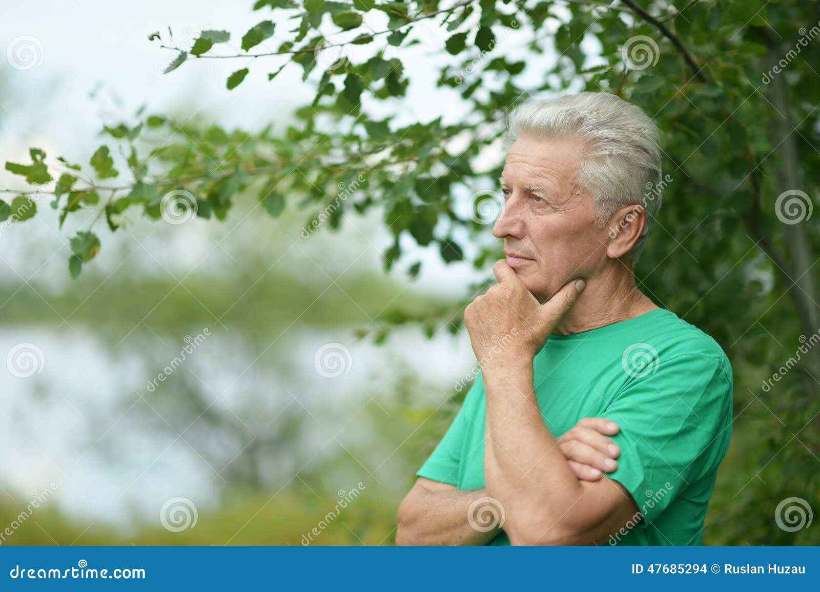 Serious senior man stock photo. Image of senior, thoughtful - 47685294
