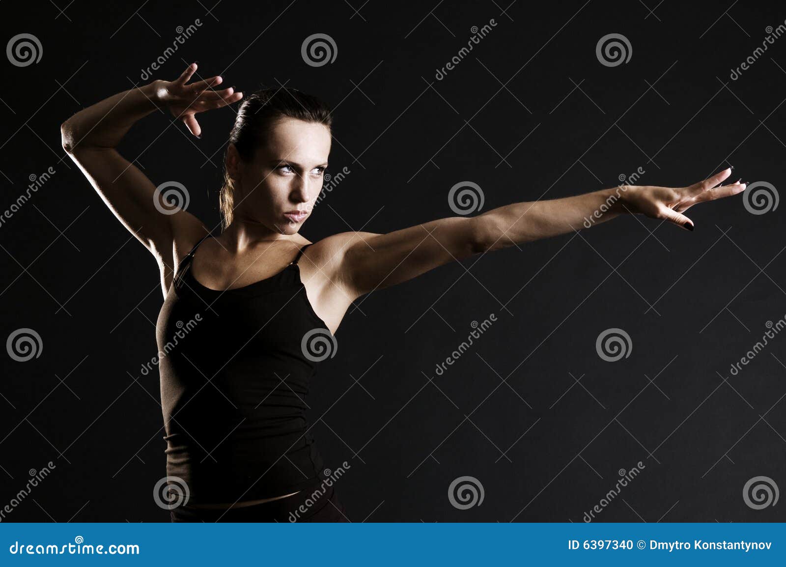 Serious Sportswoman in Pose Stock Photo - Image of body, gymnast: 6397340