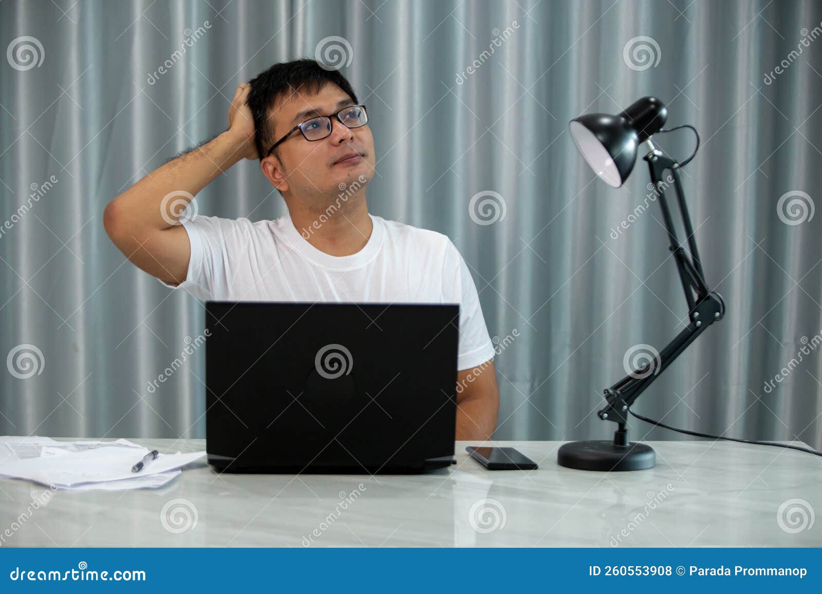 Serious Stress Business Man Sitting in Office, Problem in Working ...