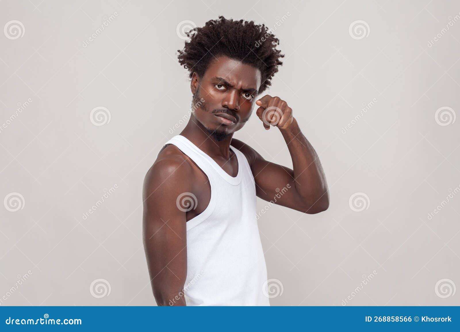 Strict Angry Millennial Multiethnic Woman In Casual Making Stop Sign