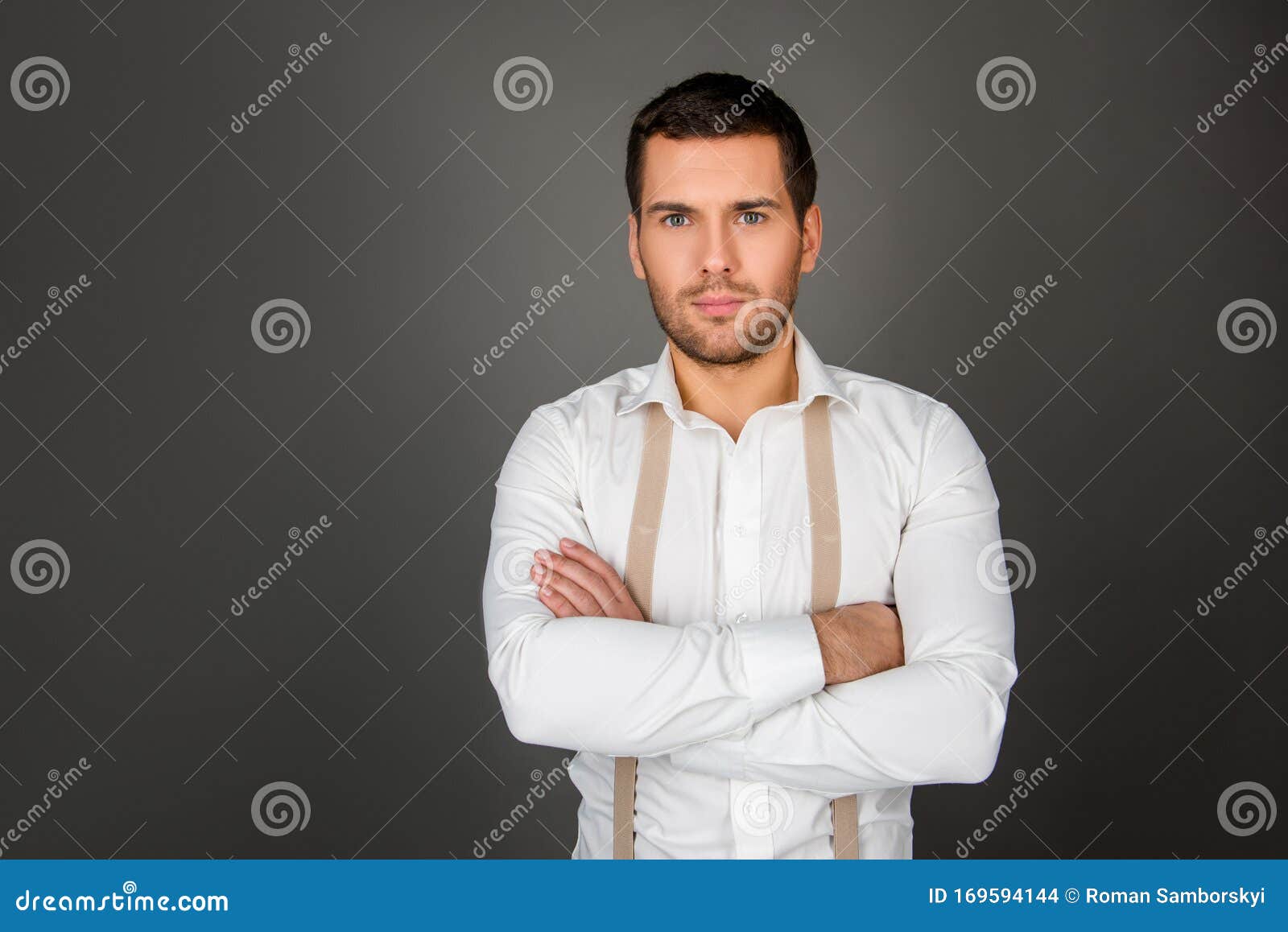 Serious Strict Man with Crossed Hands Stock Photo - Image of confident ...