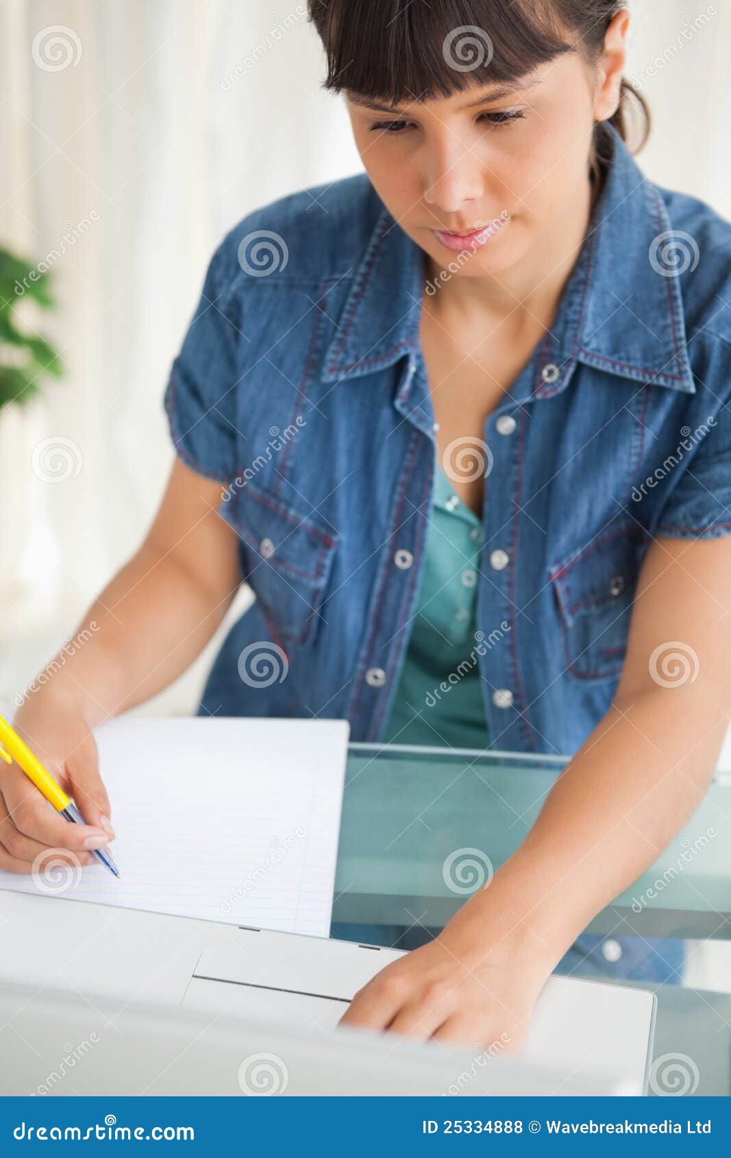 Serious Student Doing Her Homework Stock Photo - Image of hair, student ...