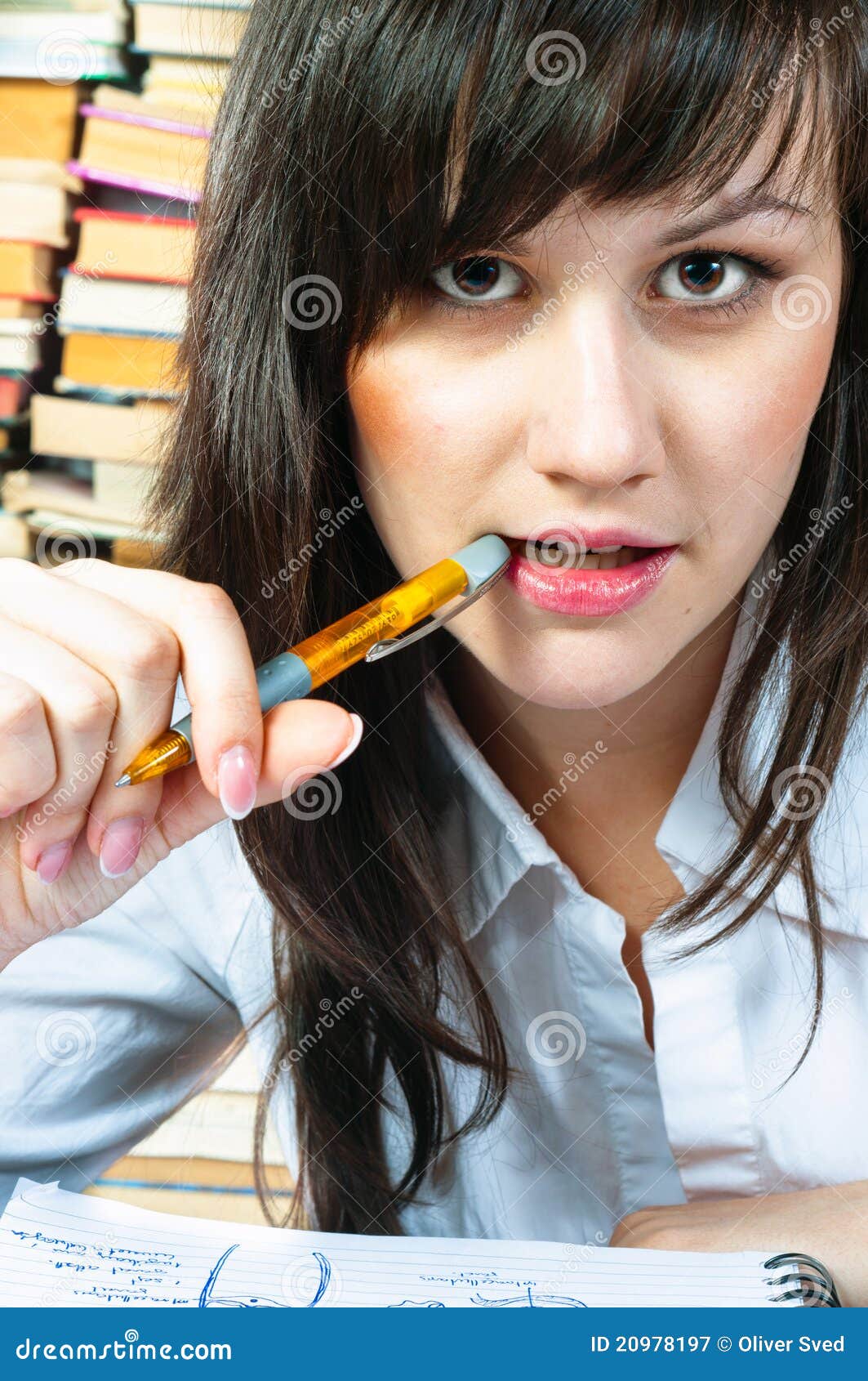 Serious student girl stock image. Image of school, pretty - 20978197