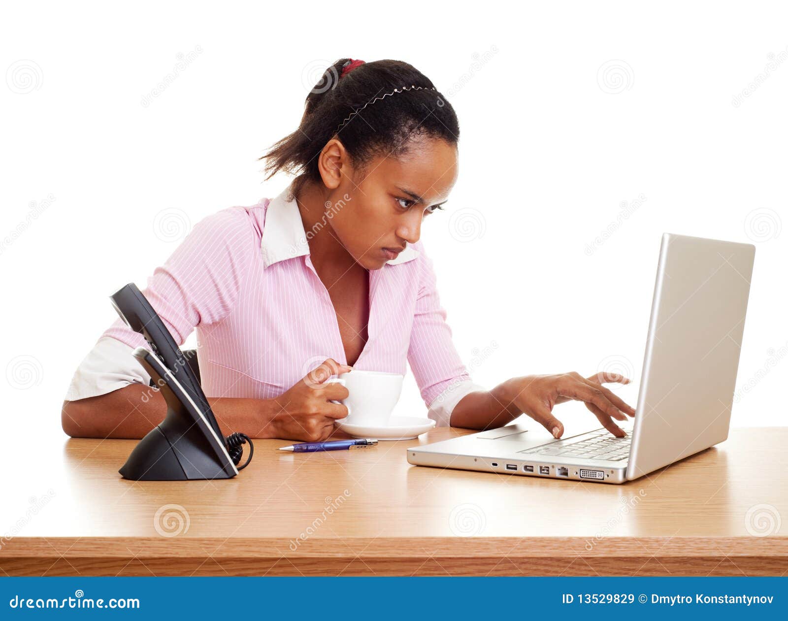 Serious Student with Laptop Stock Image - Image of desk, business: 13529829