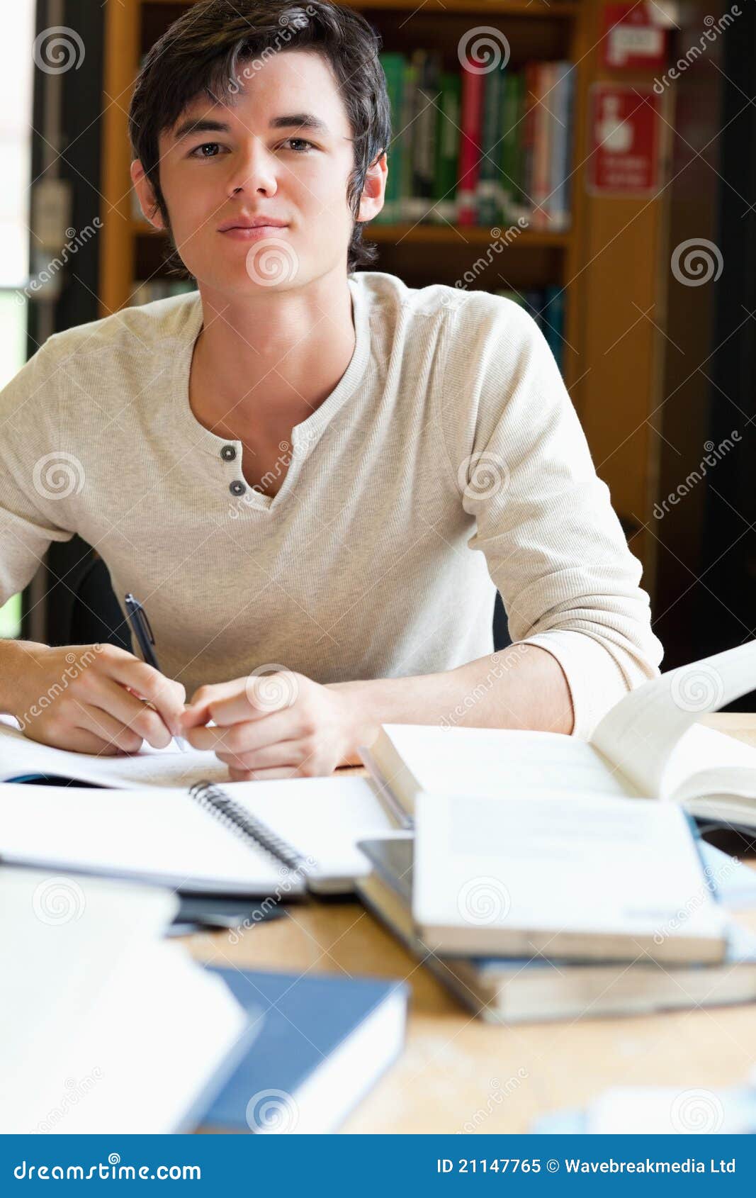Serious student working stock image. Image of campus - 21147765