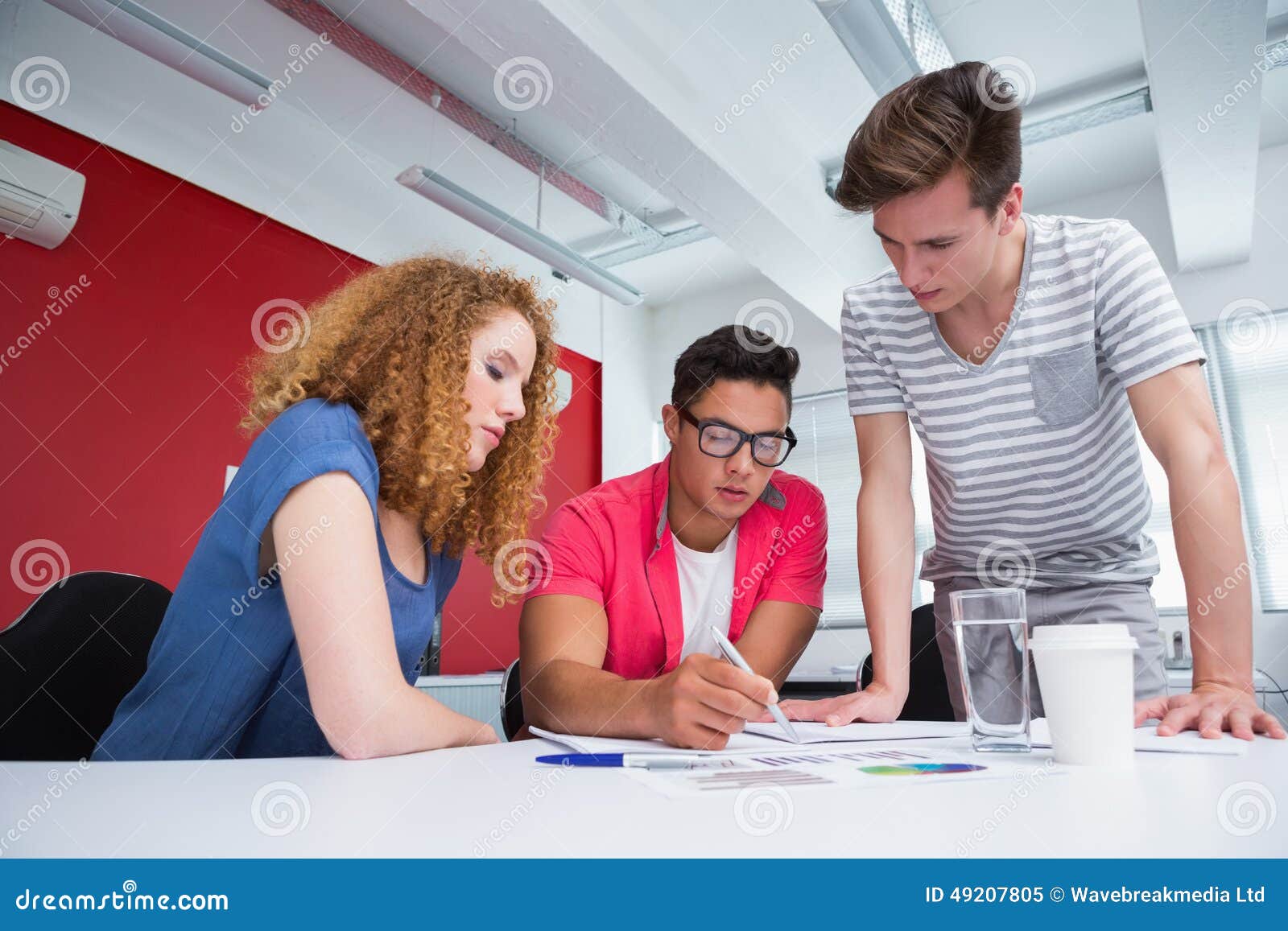 Serious Student Working and Taking Notes Together Stock Image - Image ...