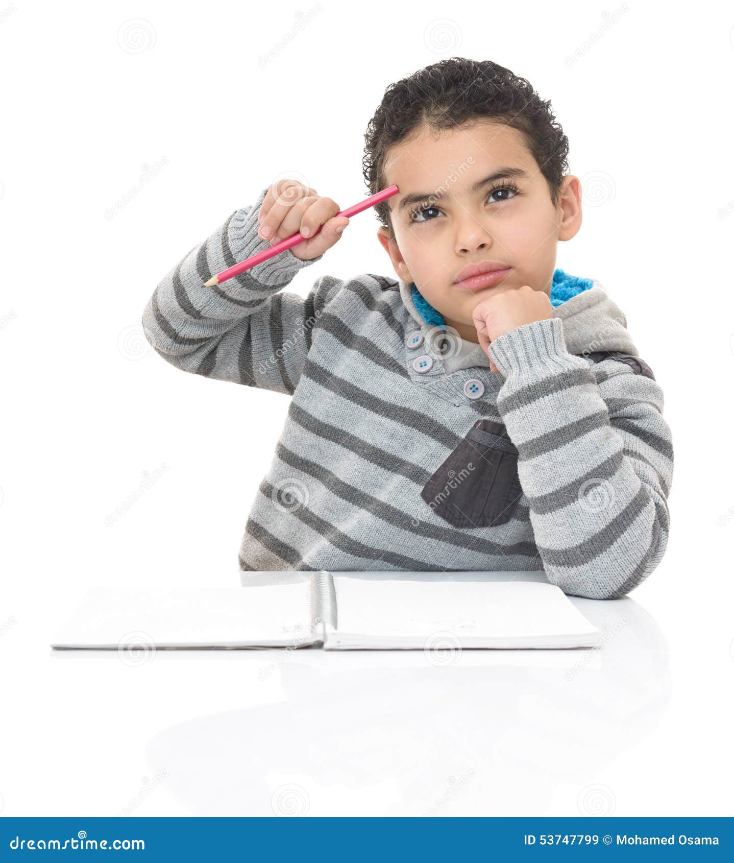Serious Studying Boy Thinking for Answer Stock Image - Image of ...