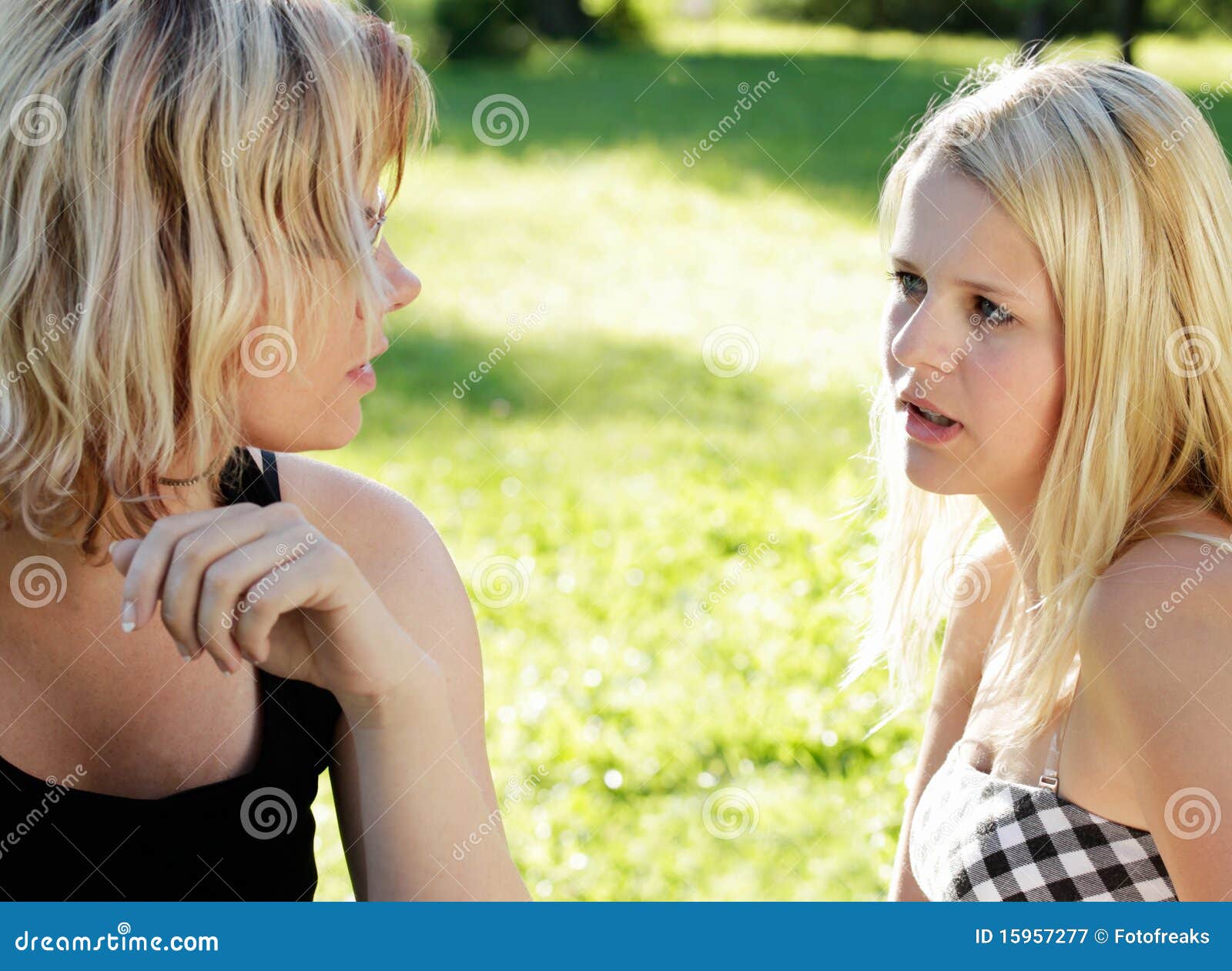 Serious talk stock image. Image of blond, pensive, adult - 15957277