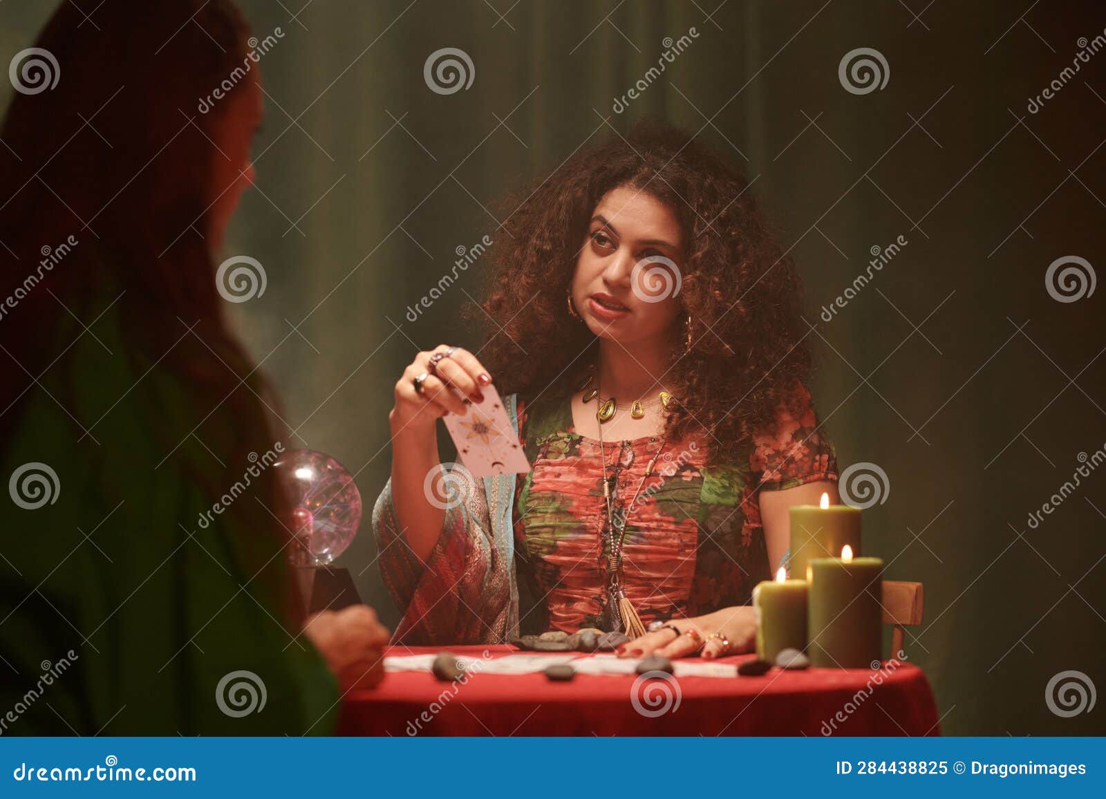 Tarot Cards Reader Giving Advice Stock Image - Image of portrait ...