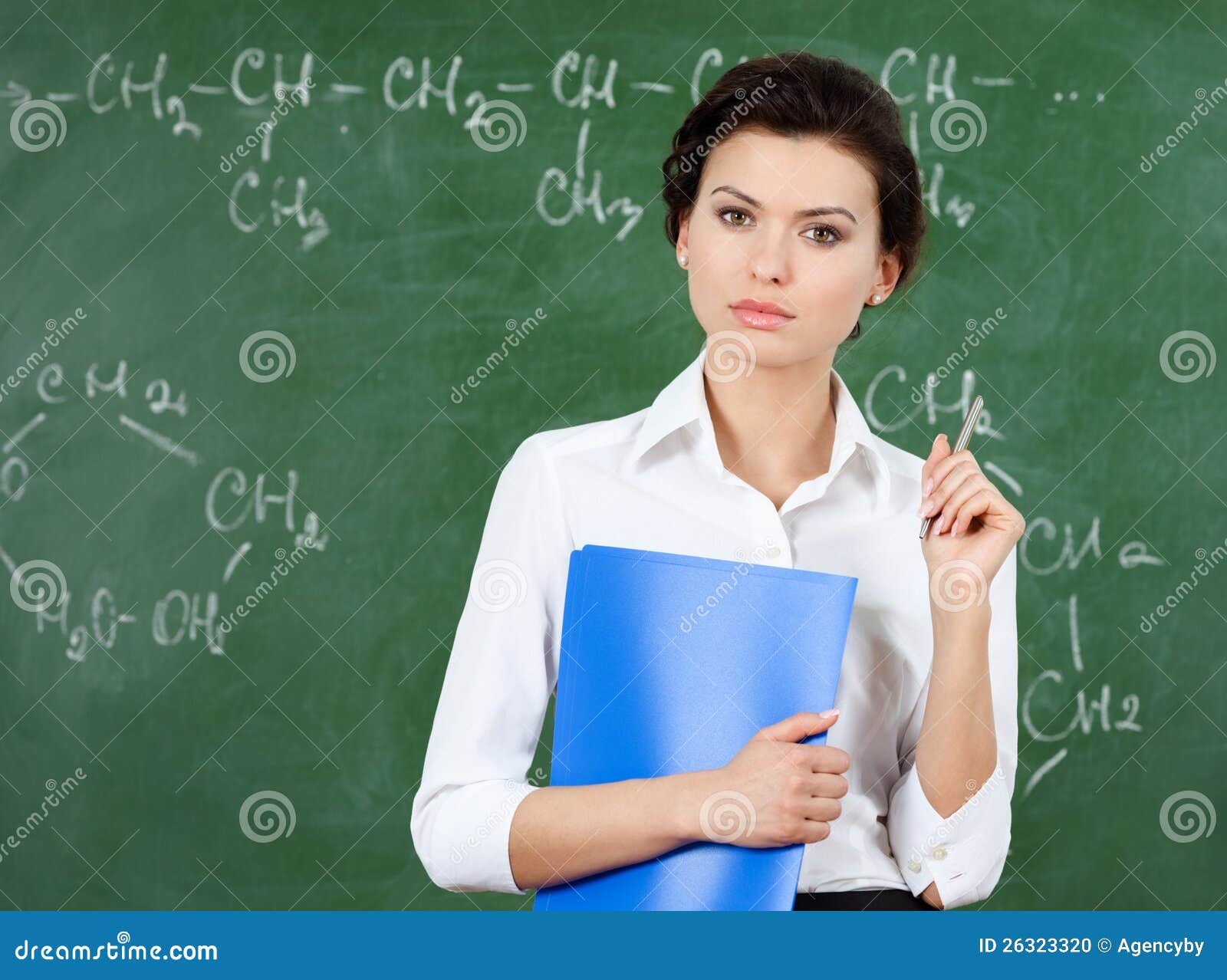 Serious Teacher at the Blackboard Stock Photo - Image of certified ...