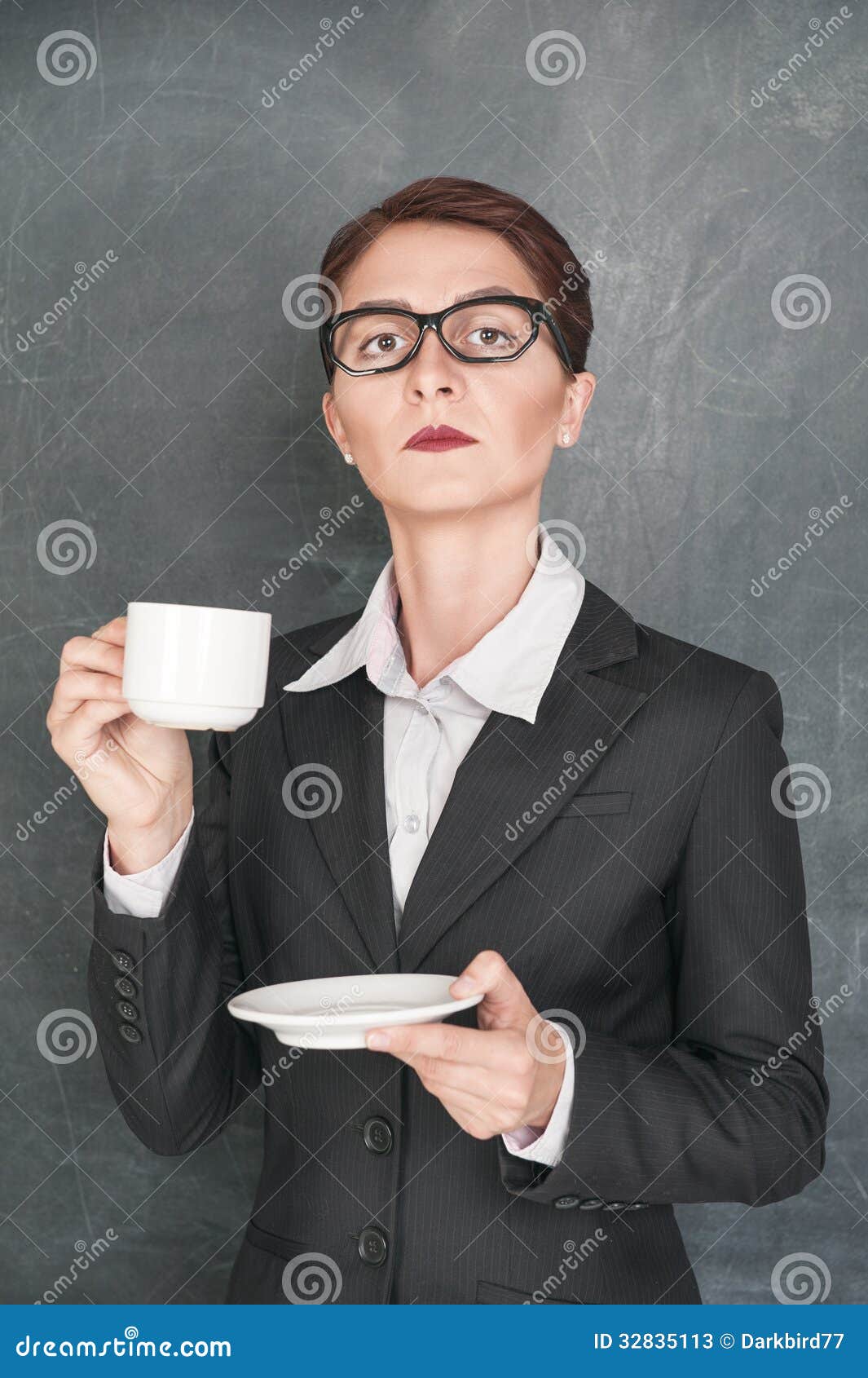 Serious Teacher with Cup of Coffee Stock Image - Image of professor ...