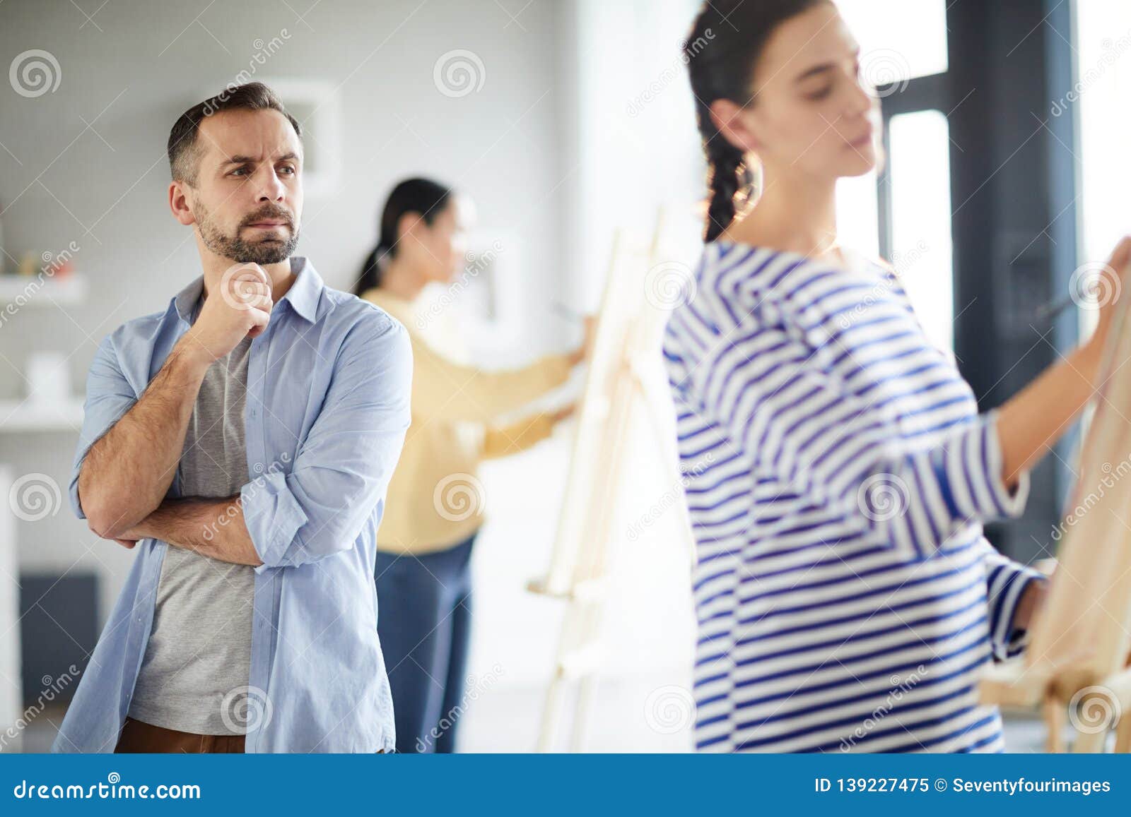 Serious teacher stock image. Image of artstudent, artwork - 139227475