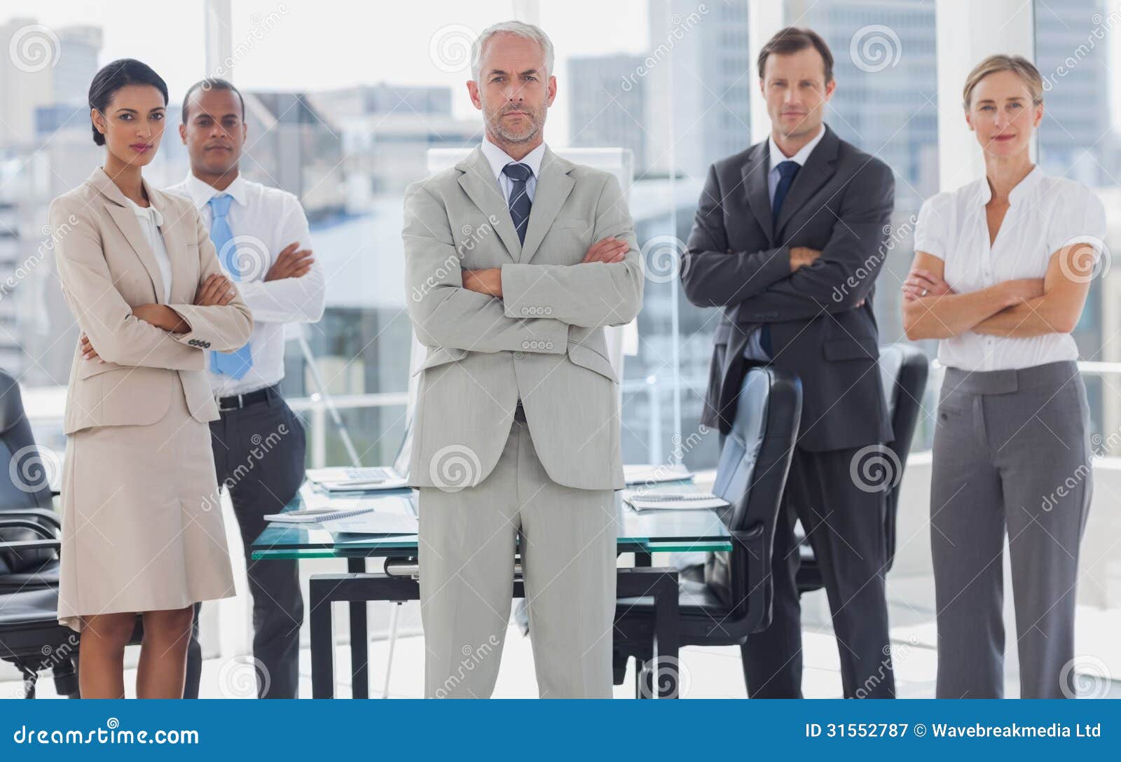 Serious Team of Business People Posing Together Stock Image - Image of ...