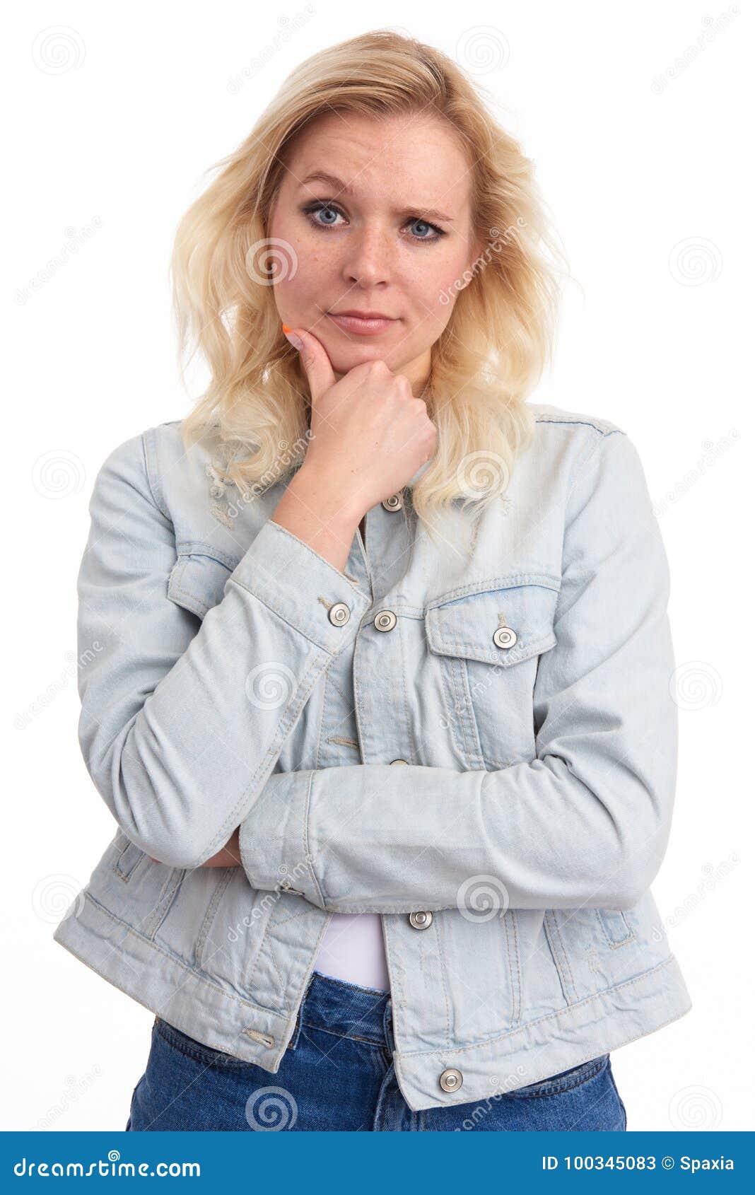 Serious Thinking Woman Isolated Stock Image - Image of girl, raised ...