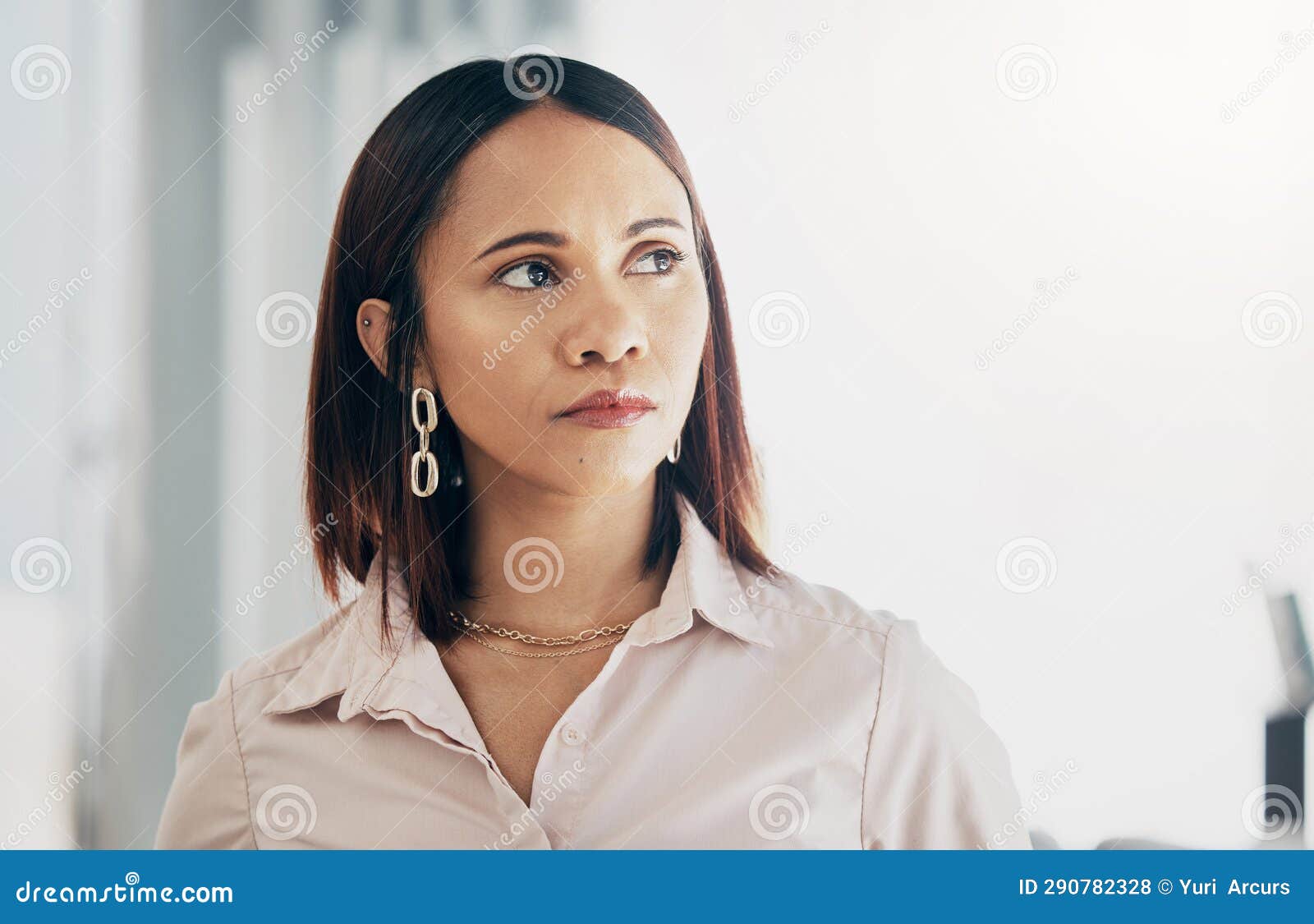 Serious, Thinking and Business Woman in Office, Planning or Problem ...