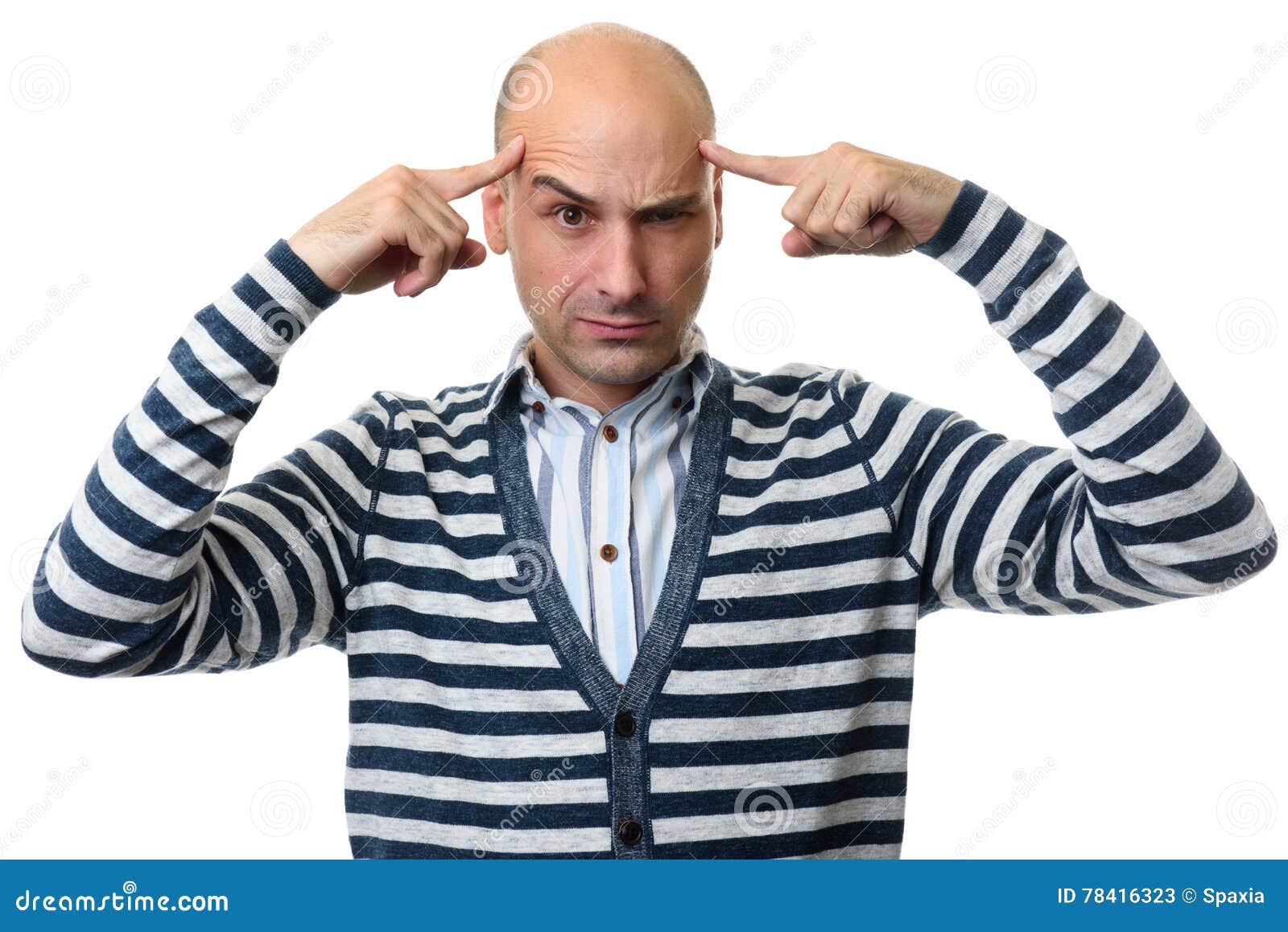 Serious Thinking Guy with a Sceptical Look Stock Image - Image of ...