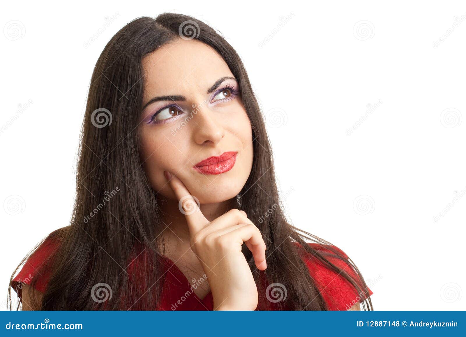 Serious Thinking Women Solving Problem Stock Photo - Image of pensive ...