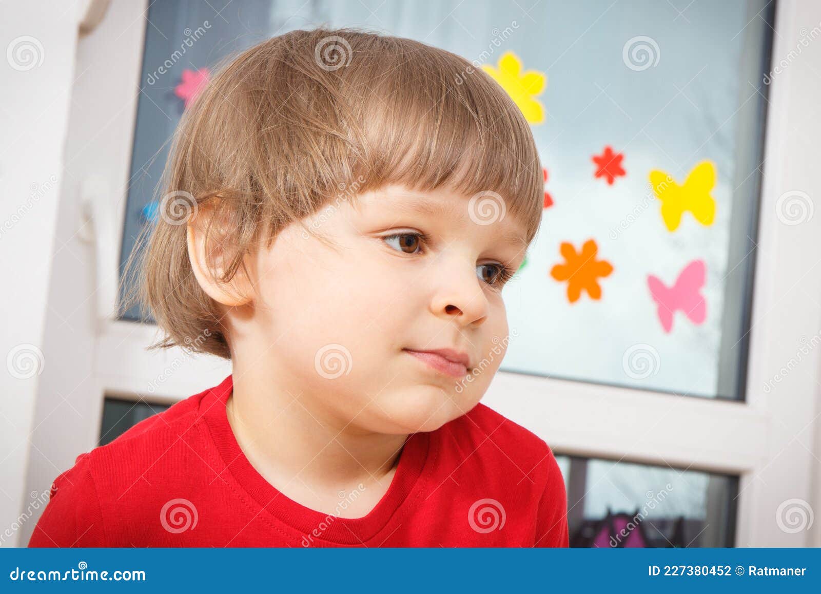 Serious and Thoughtful Boy. Emotion in Childhood Stock Photo - Image of ...