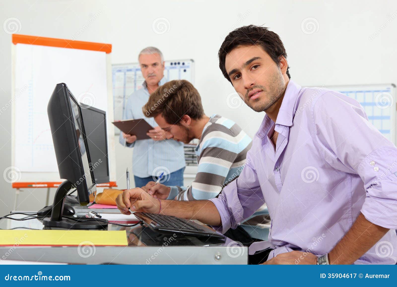 Serious trainee stock image. Image of adult, confident - 35904617