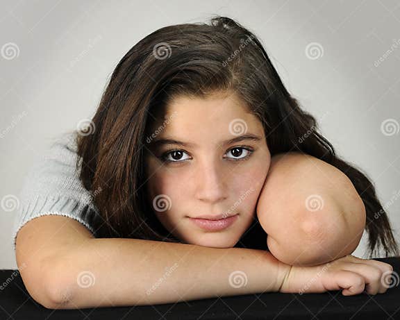 Serious Tween stock image. Image of tween, young, pretty - 26183503