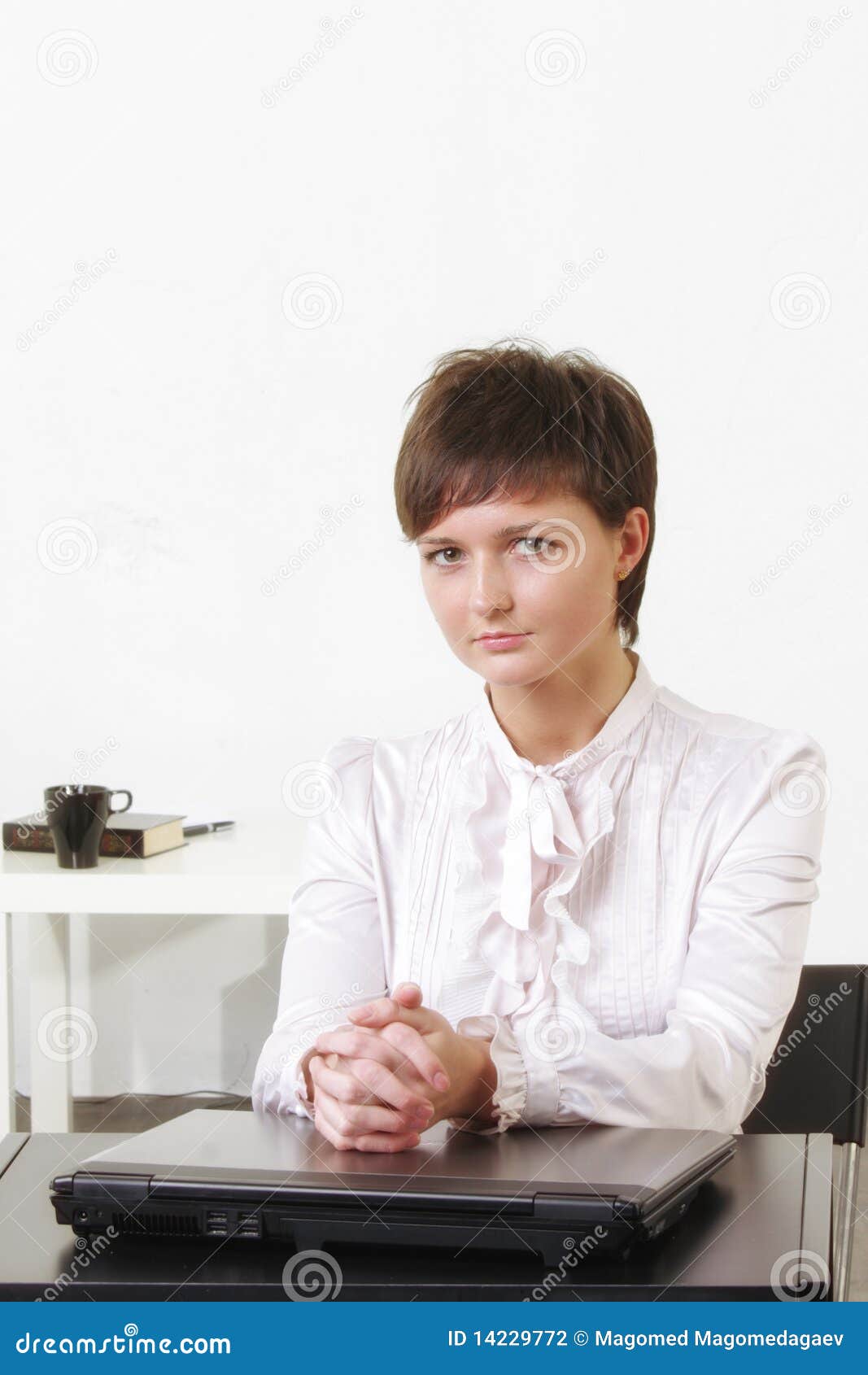 Serious woman stock photo. Image of brunette, young, beautiful - 14229772