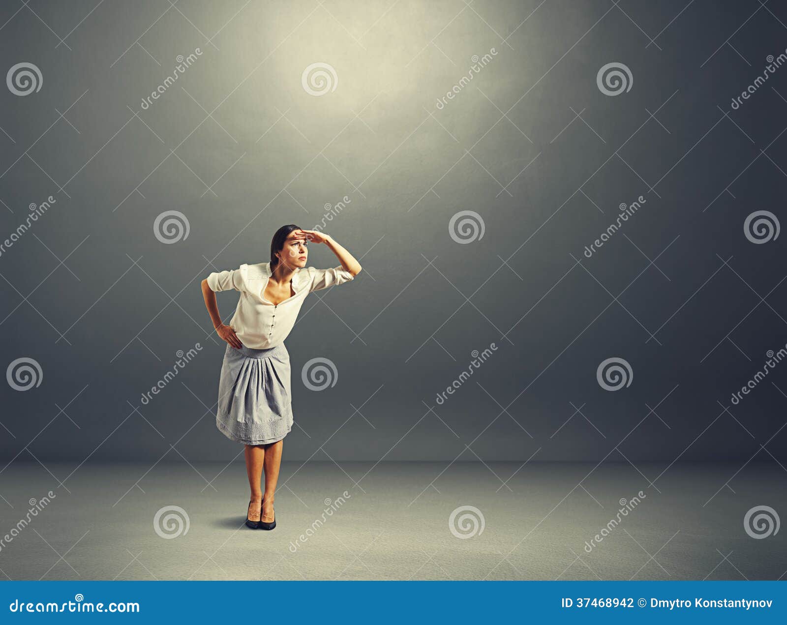 Serious Woman Attentively Peered Stock Photo - Image of adult, looking ...