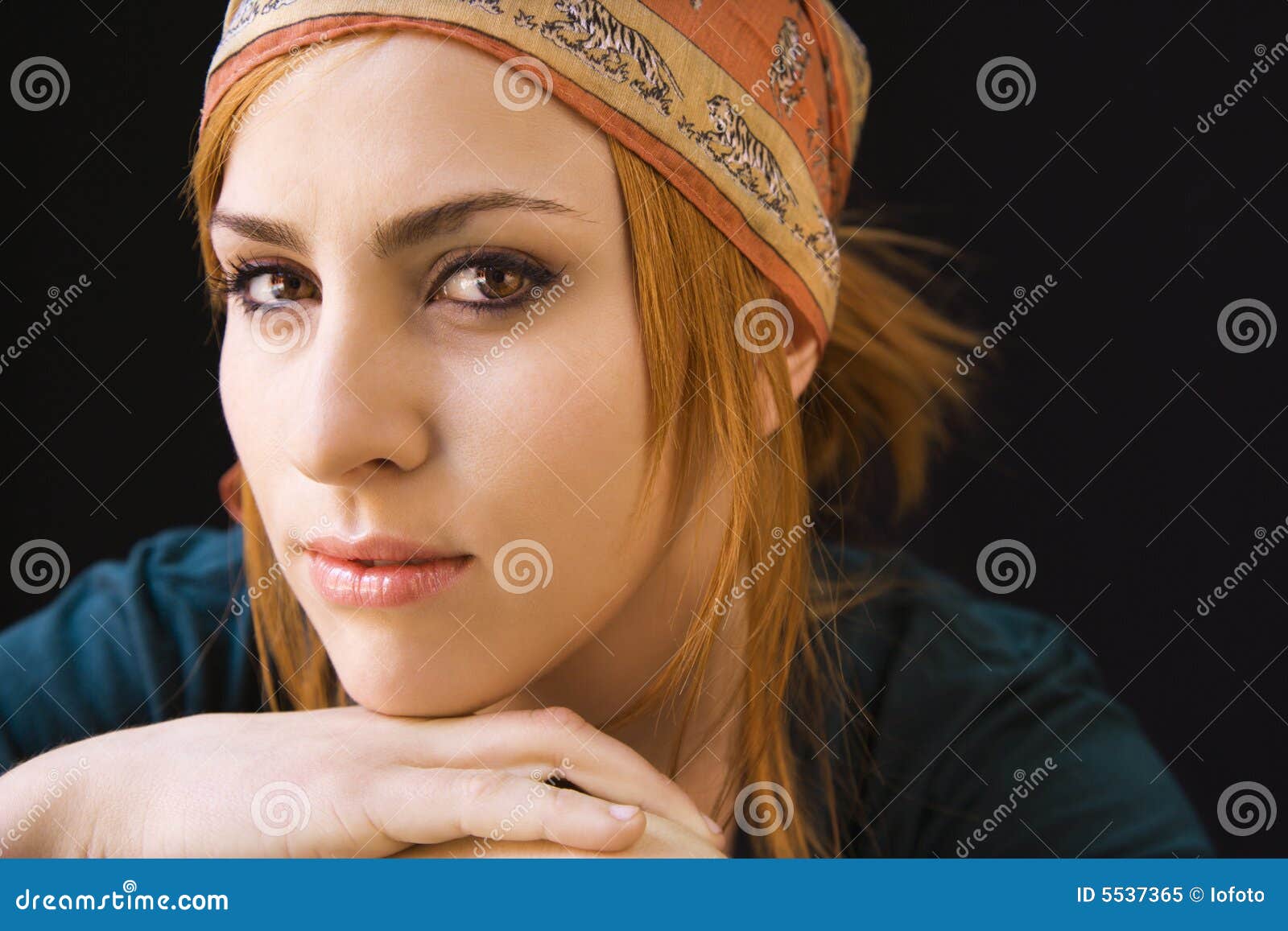 Serious woman in cap stock image. Image of adult, horizontal - 5537365