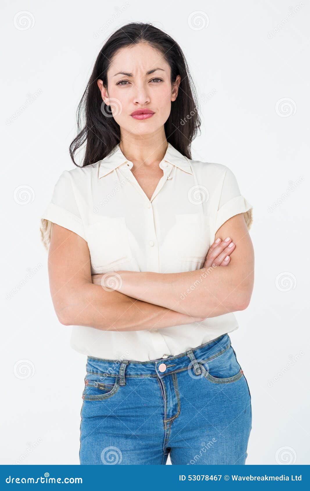 Frowning Gorgeous Model Kneeling Behind Dish Washer Stock Photo ...