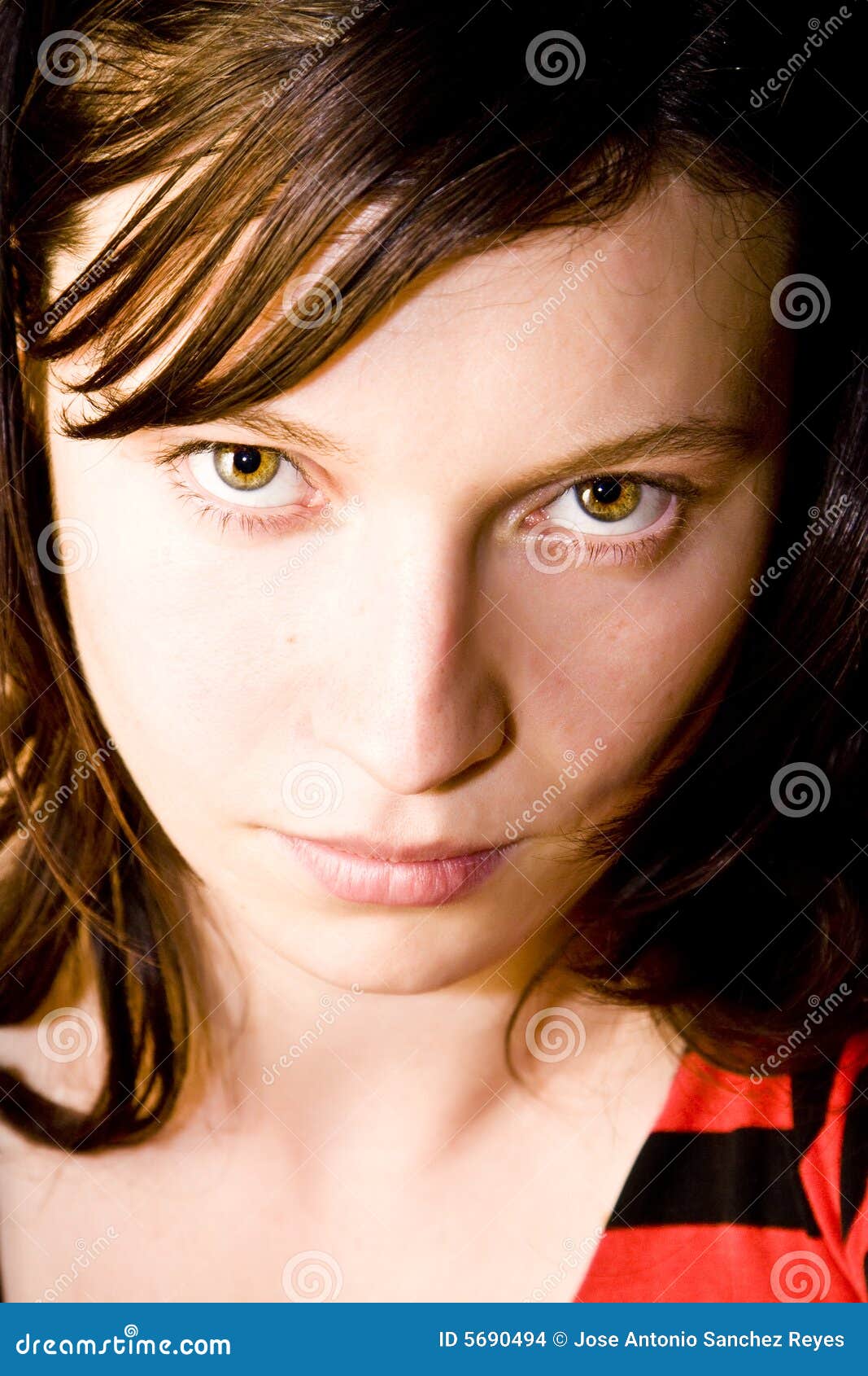 Serious woman portrait stock photo. Image of head, beautiful - 5690494