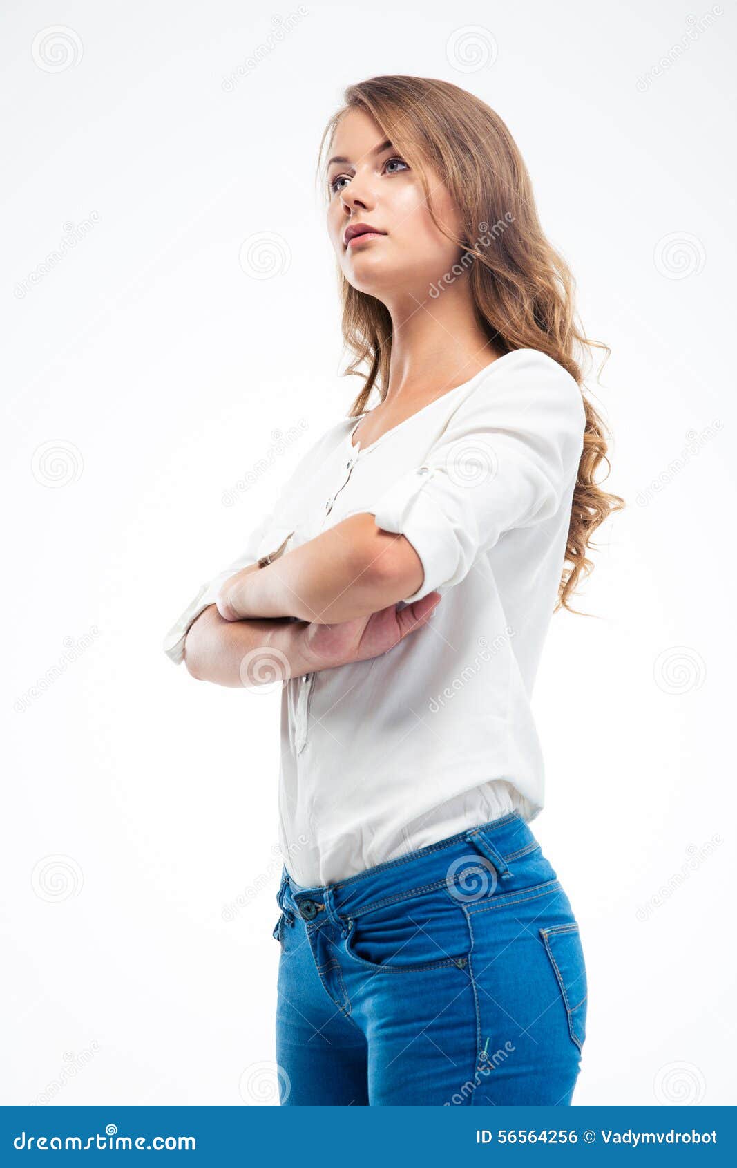 Serious Woman Standing with Arms Folded Stock Photo - Image of ... Serious Woman Standing with Arms Folded Stock Photo - Image of ...