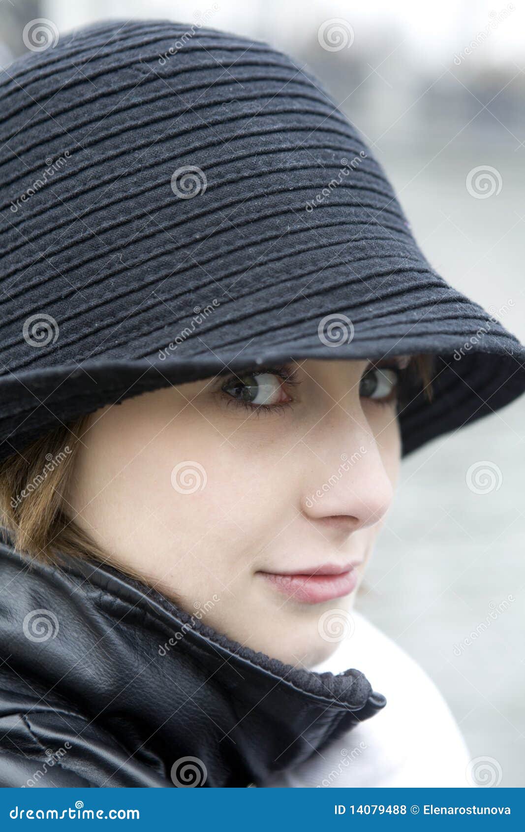 Serious woman wearing hat stock photo. Image of serious - 14079488