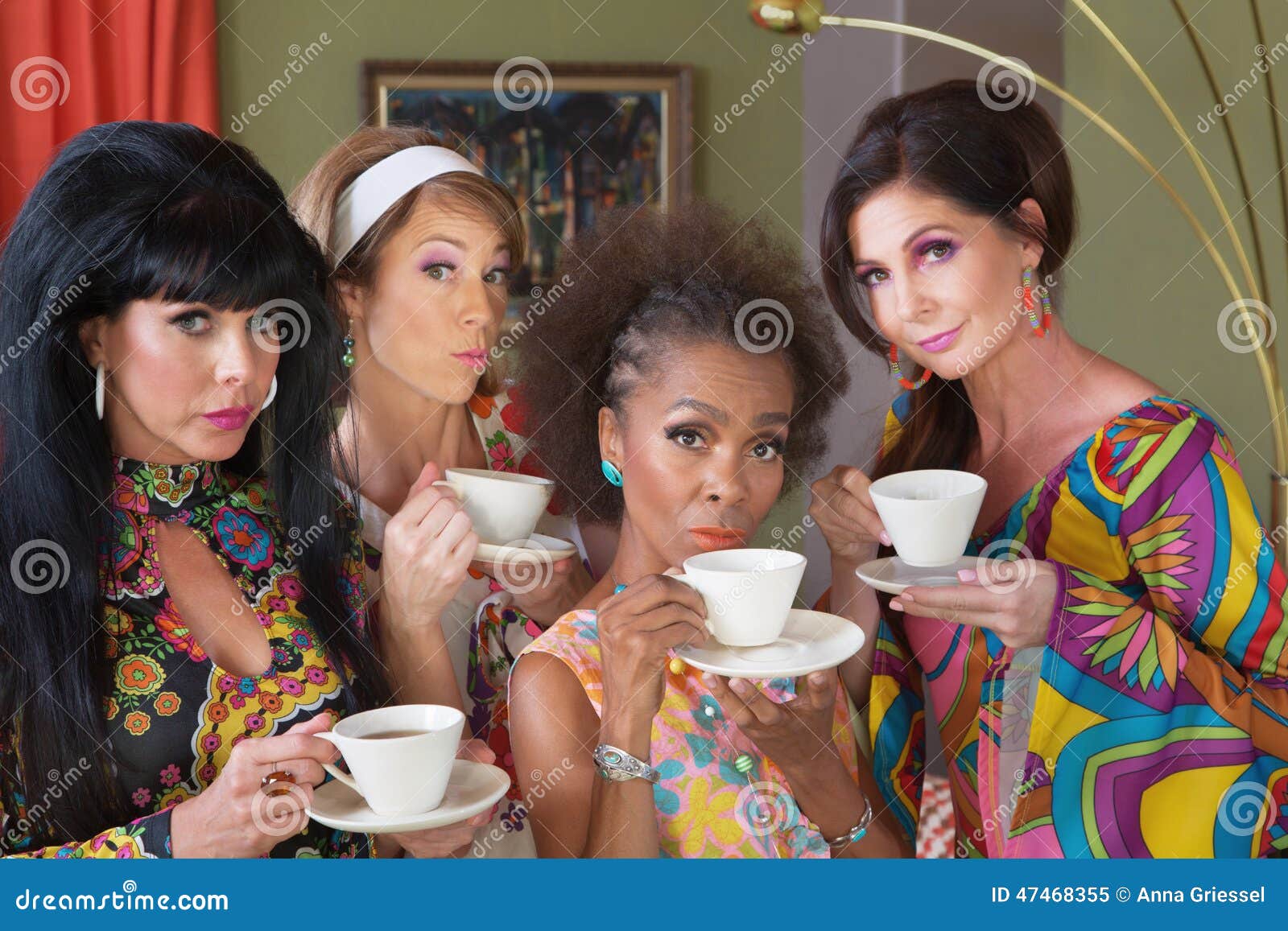 Serious Women Drinking Tea stock image. Image of caucasian - 47468355