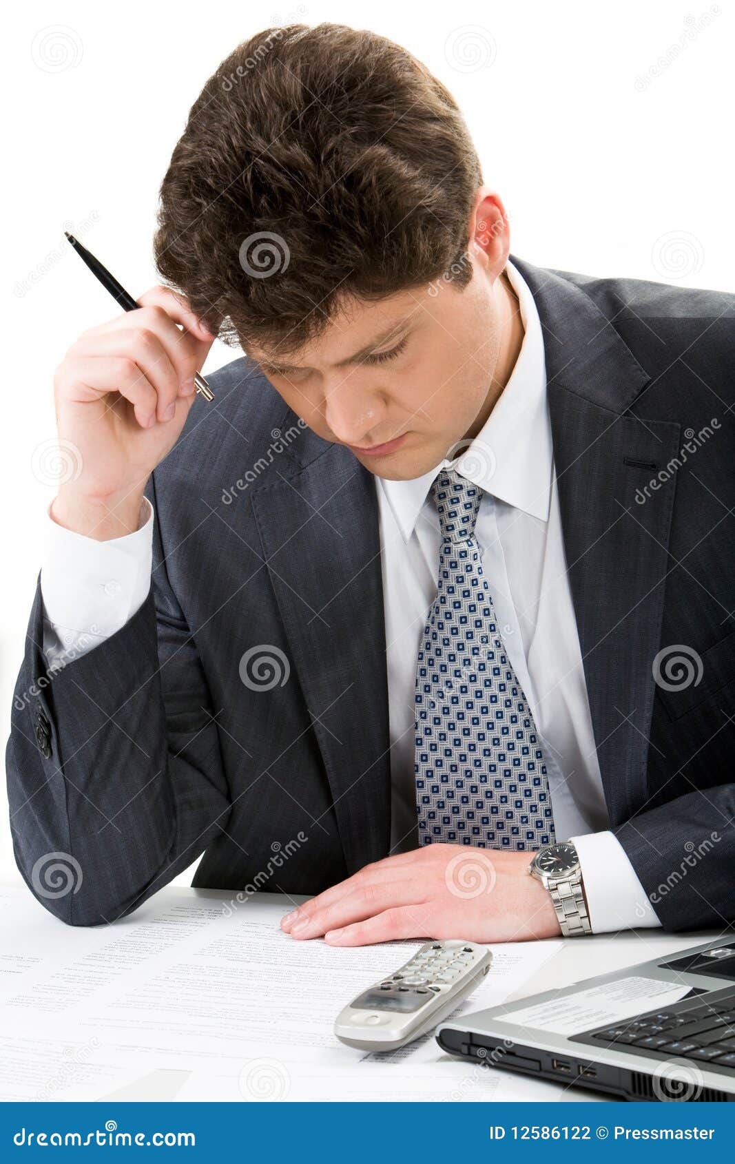 Serious work stock photo. Image of chief, people, pensive - 12586122