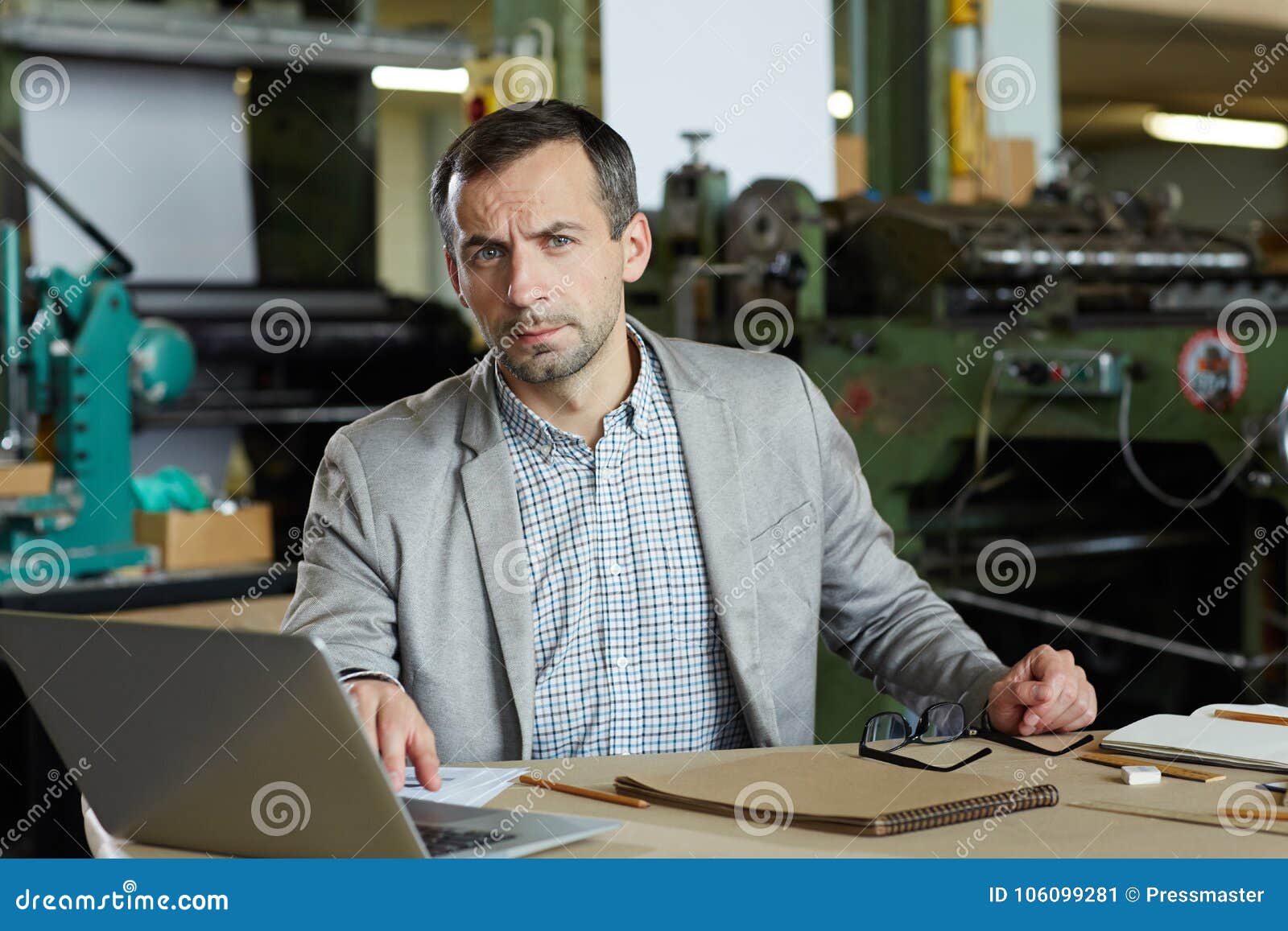 Serious worker stock image. Image of working, businessman - 106099281