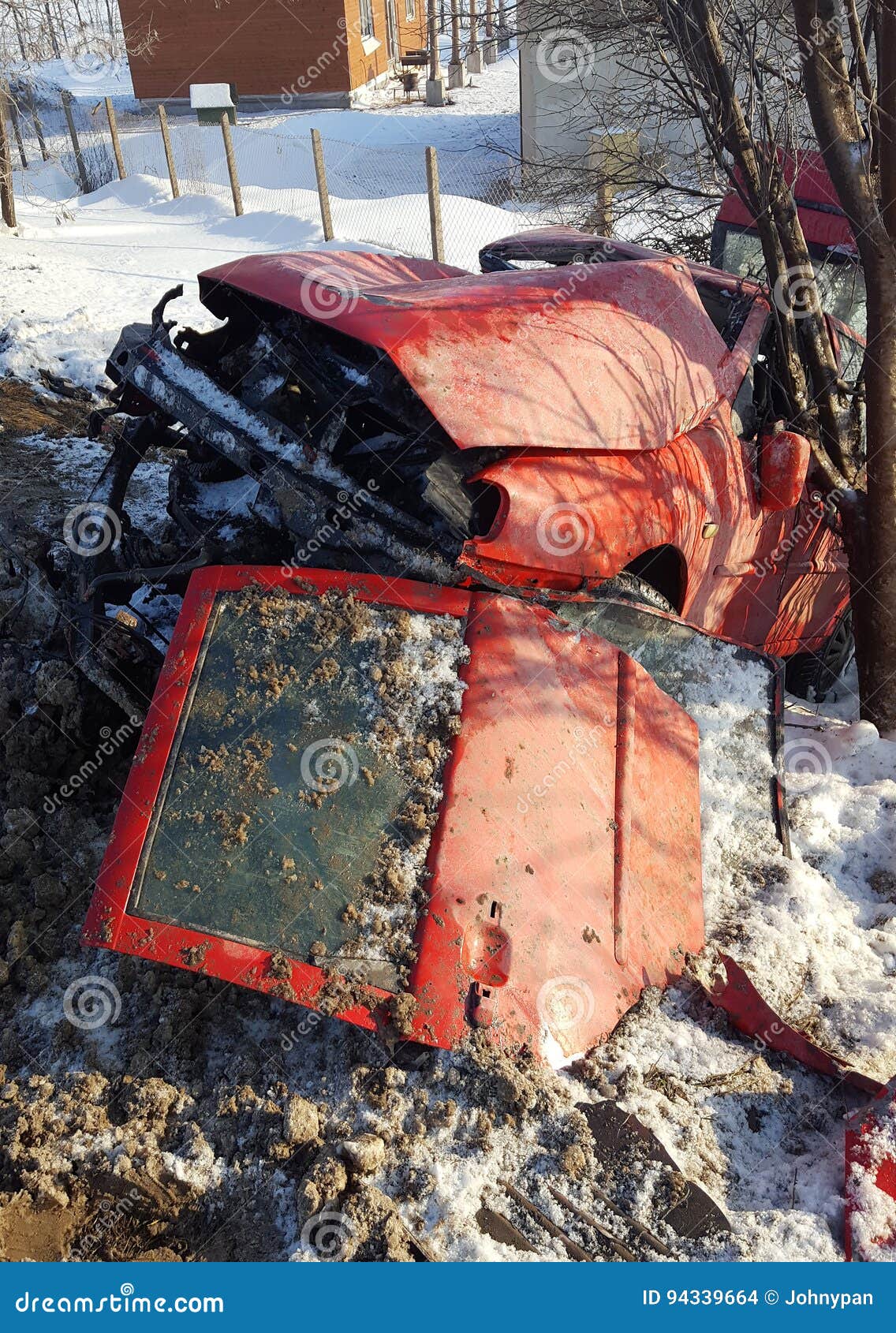 Serious Wrecked Car in Accident Stock Photo - Image of drive, loss ...