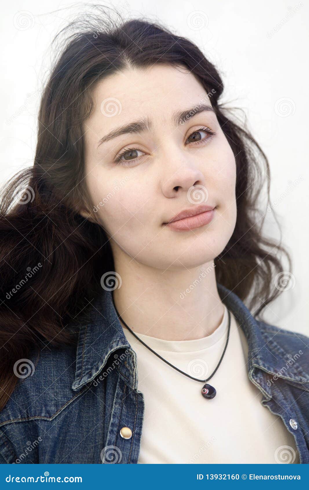 Serious Young Brunette Woman Stock Photo - Image of serious, female ...