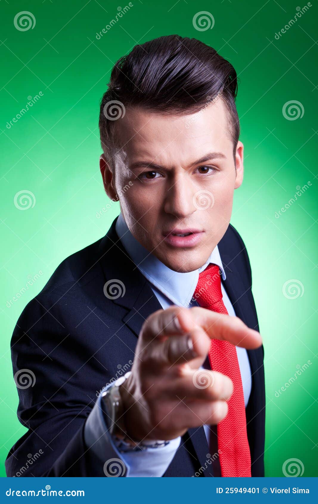 Serious Young Business Man Accusing Stock Image - Image of businessman ...