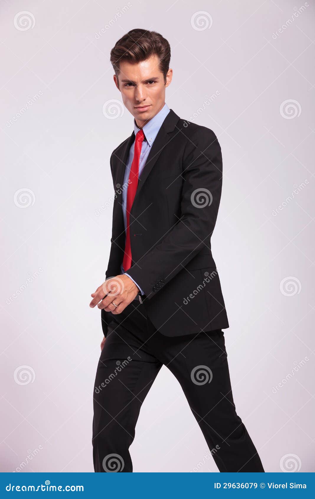 Serious Young Business Man Walking Stock Image - Image of adult, happy ...