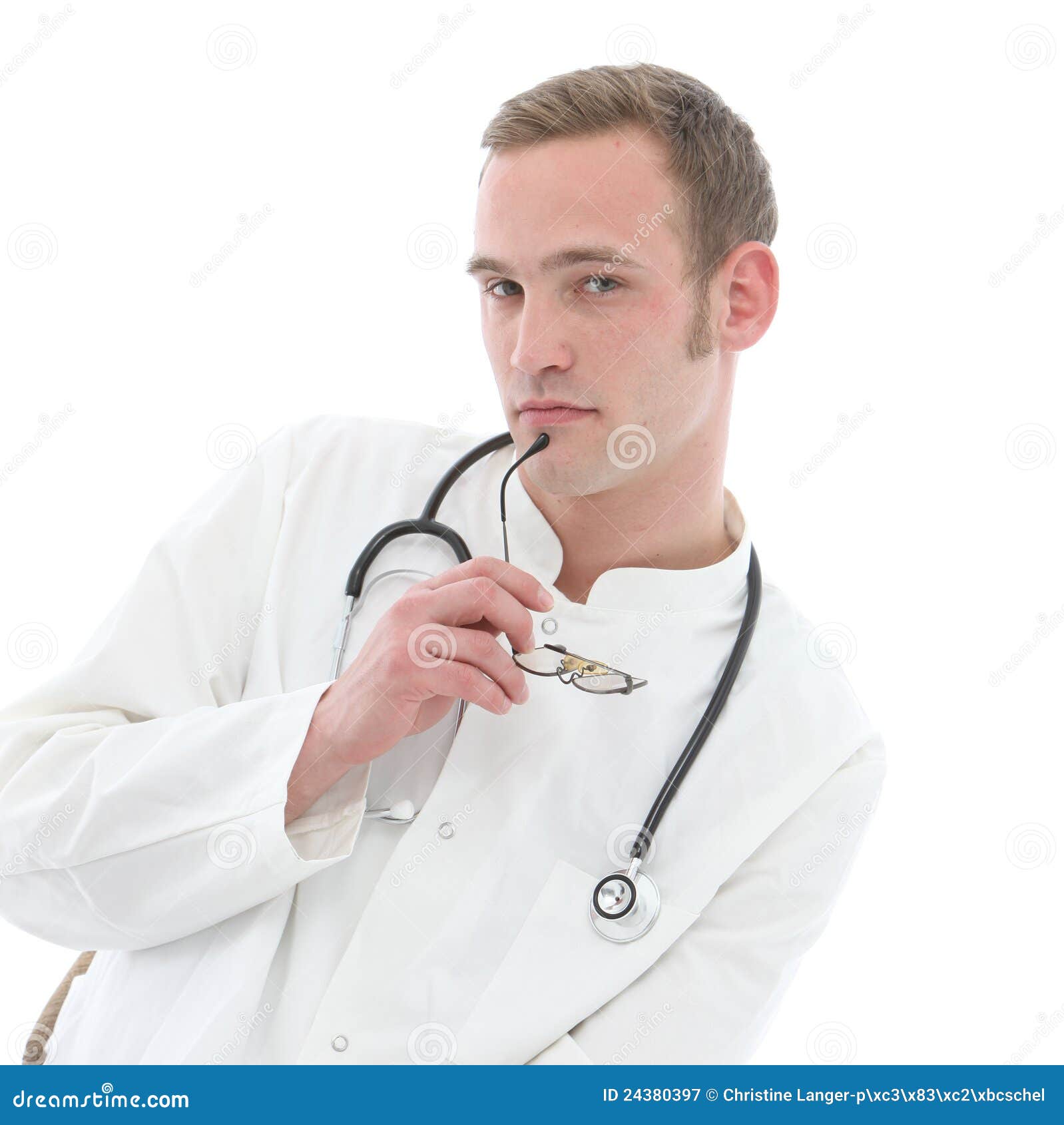 Serious Young Doctor in Deep Thought Stock Image - Image of cure ...