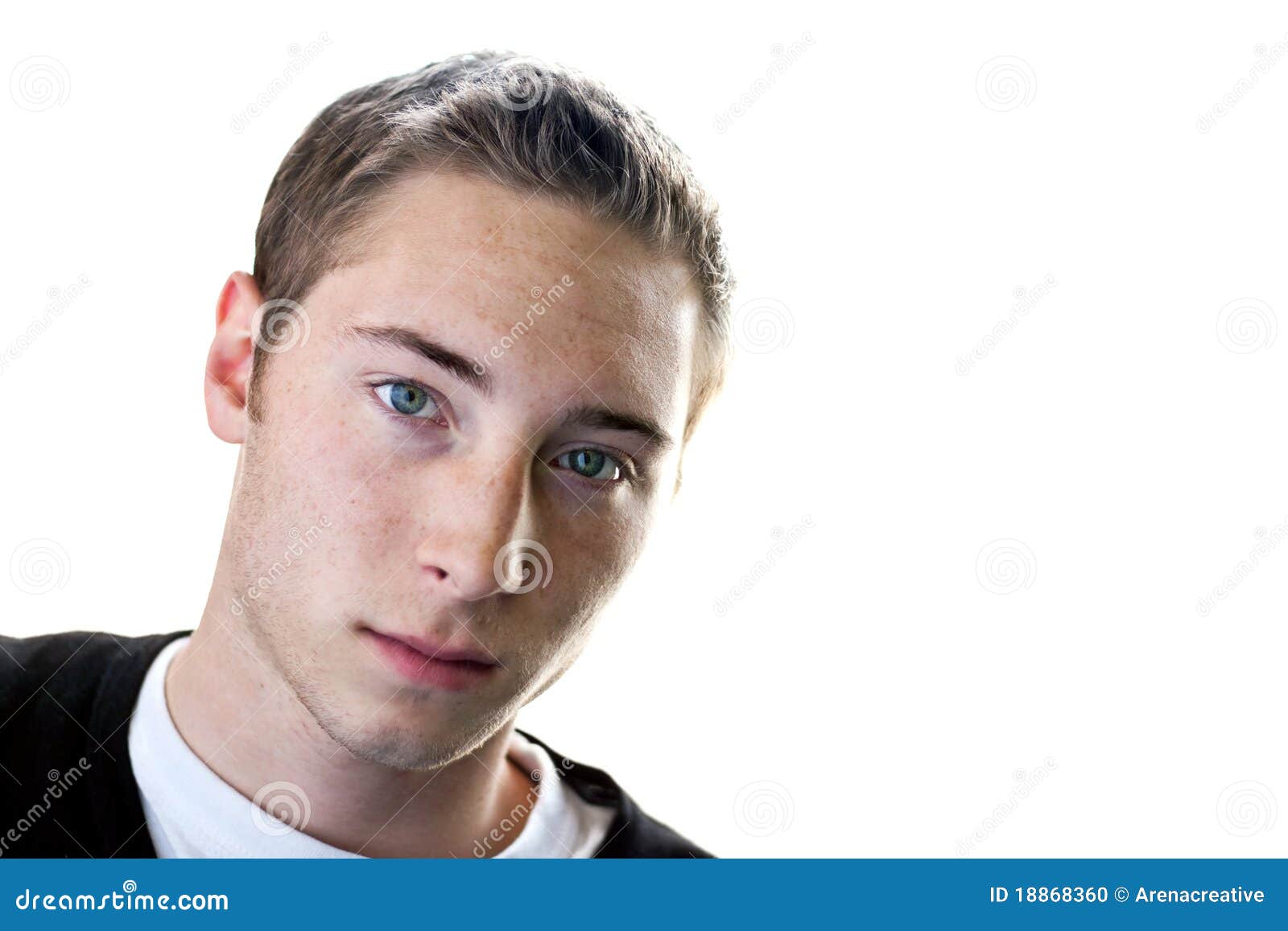 Serious Young Man stock photo. Image of closeup, high - 18868360