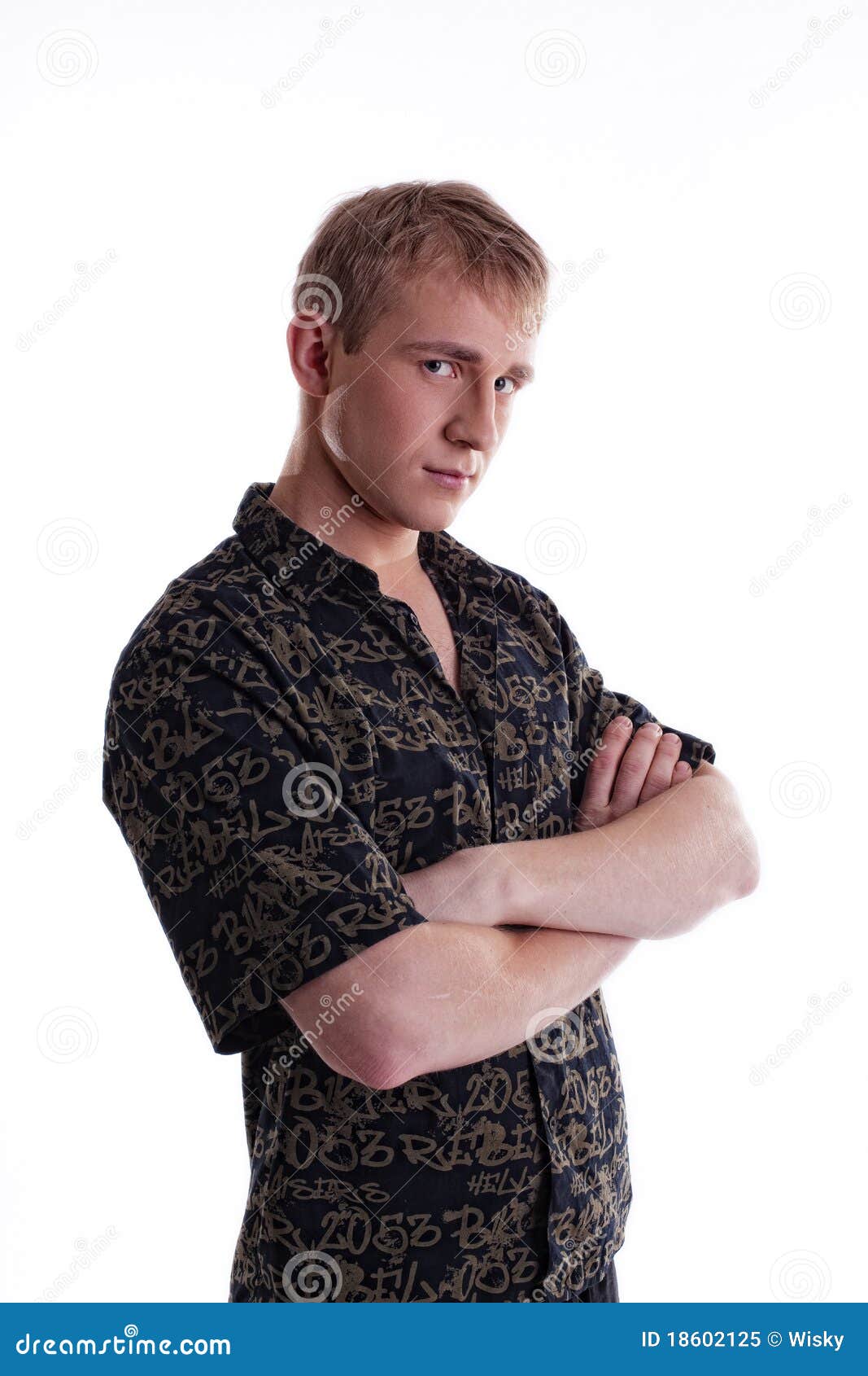 Serious Young Man Look at You Stock Image - Image of face, brunette ...